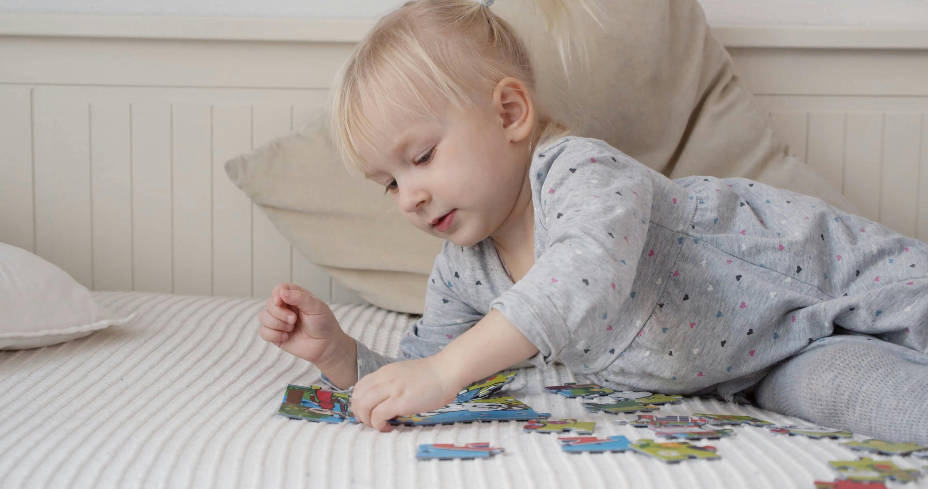 Children Playing Jigsaw Puzzle Free Stock Video Footage, Royalty-Free ...