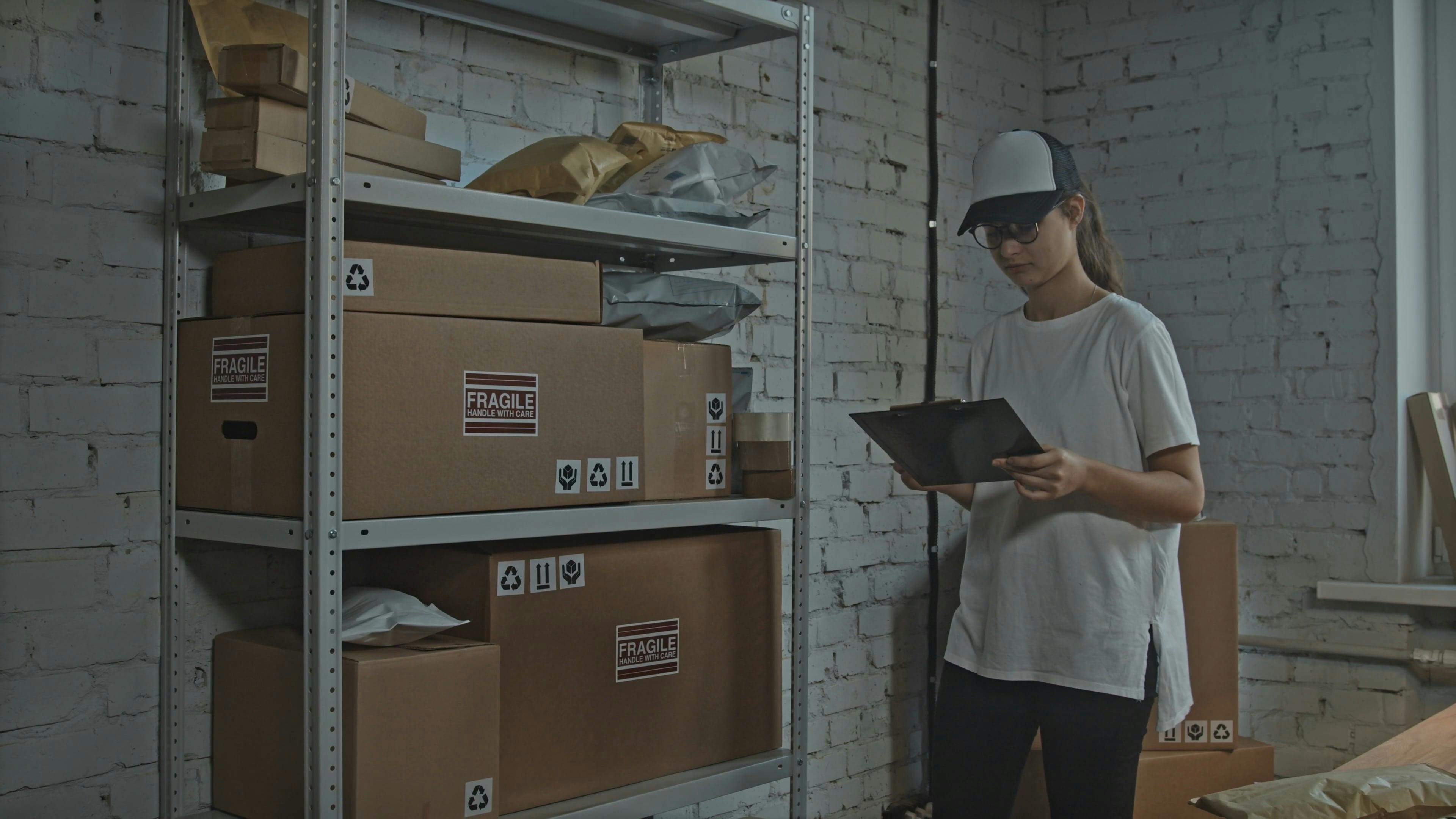 Woman Checking Packages · Free Stock Video