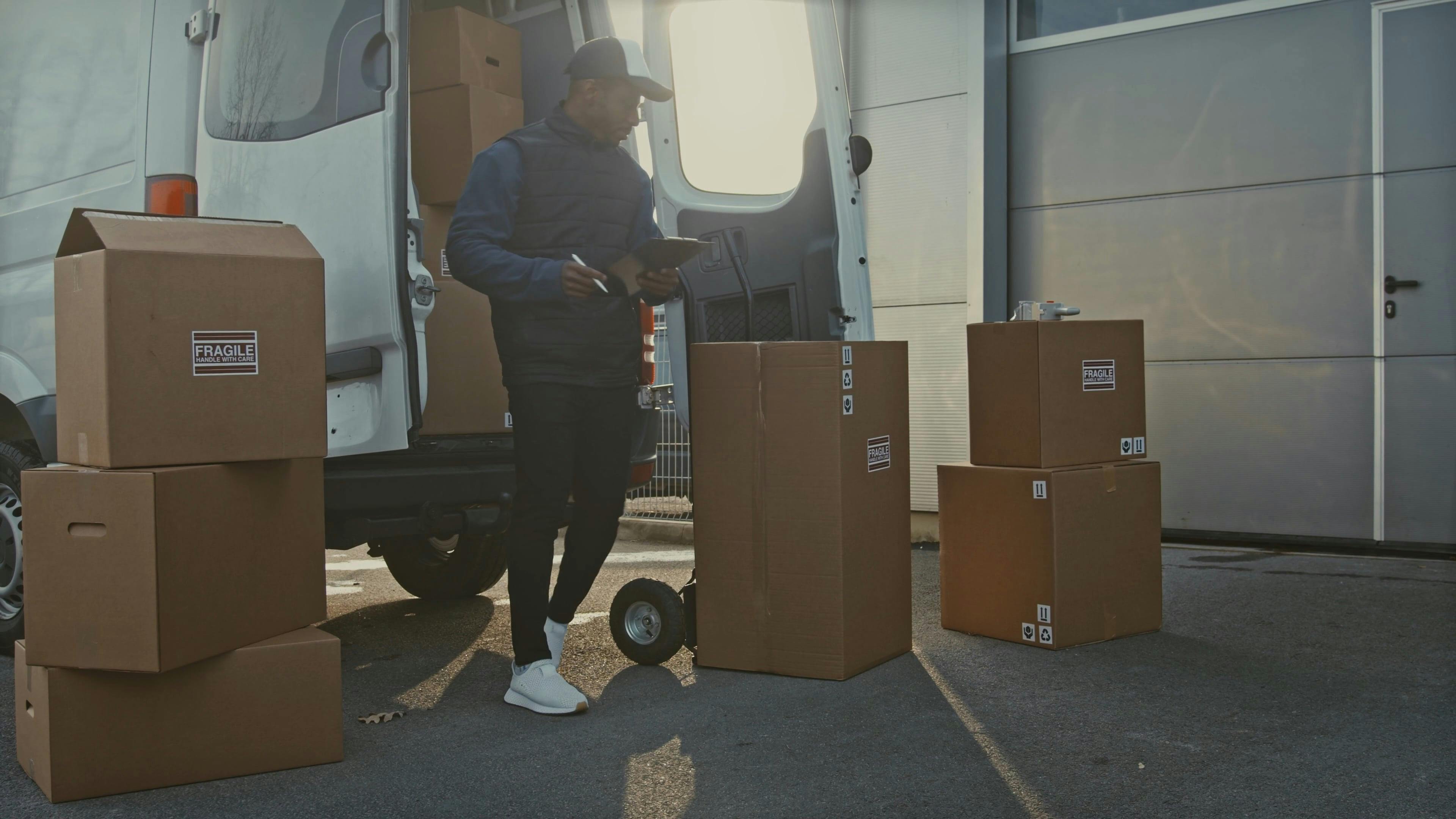 Courier Delivering Boxes Free Stock Video Footage, Royalty-Free 4K & HD ...