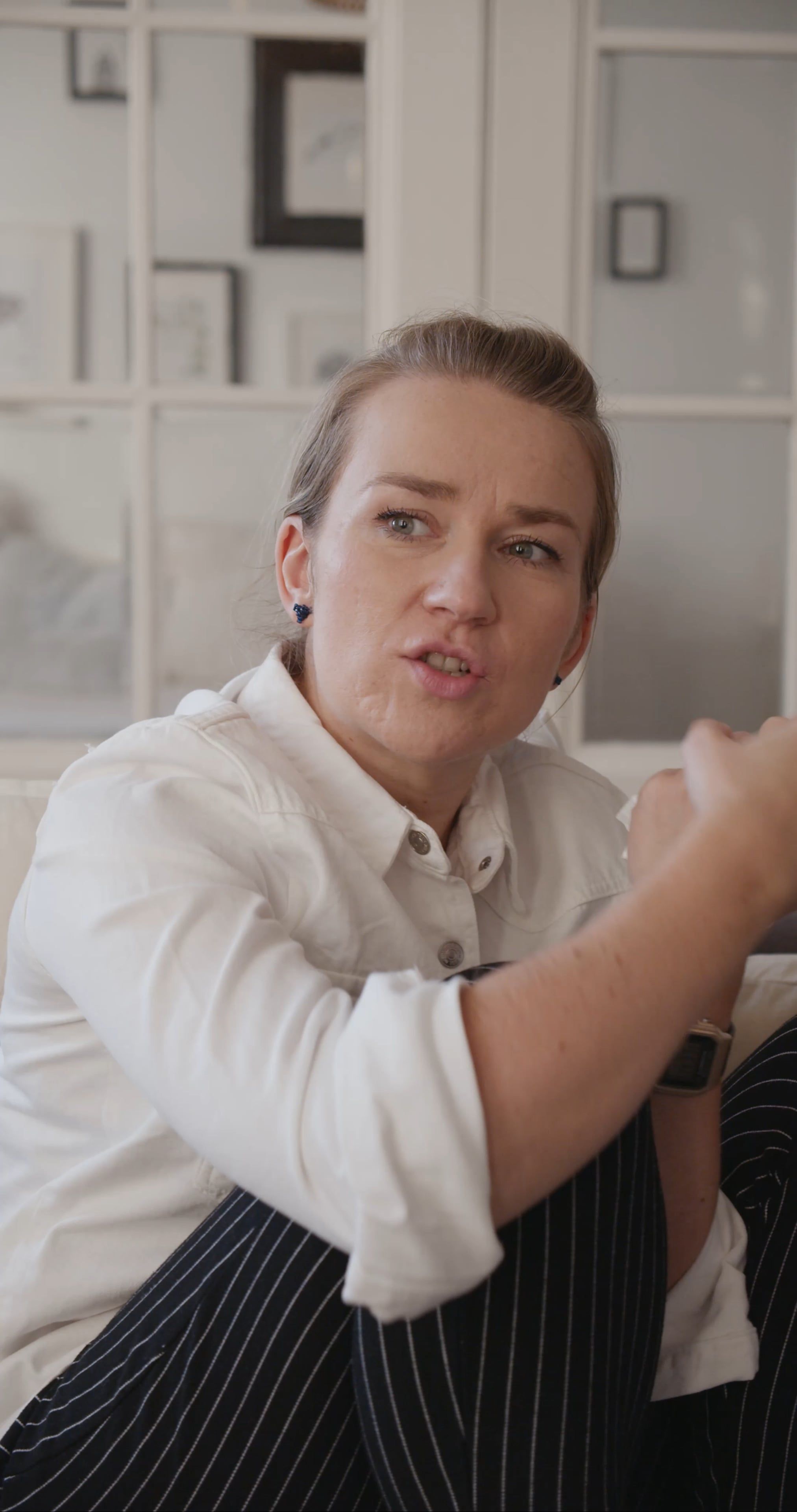 Female Sitting and Squeezing her Own Hands Free Stock Video Footage ...
