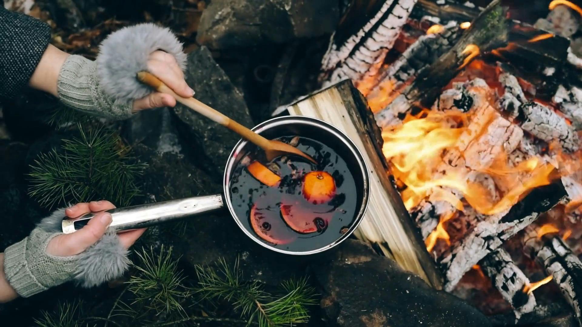 Preparing a Drink in a Bonfire Free Stock Video Footage, Royalty-Free ...