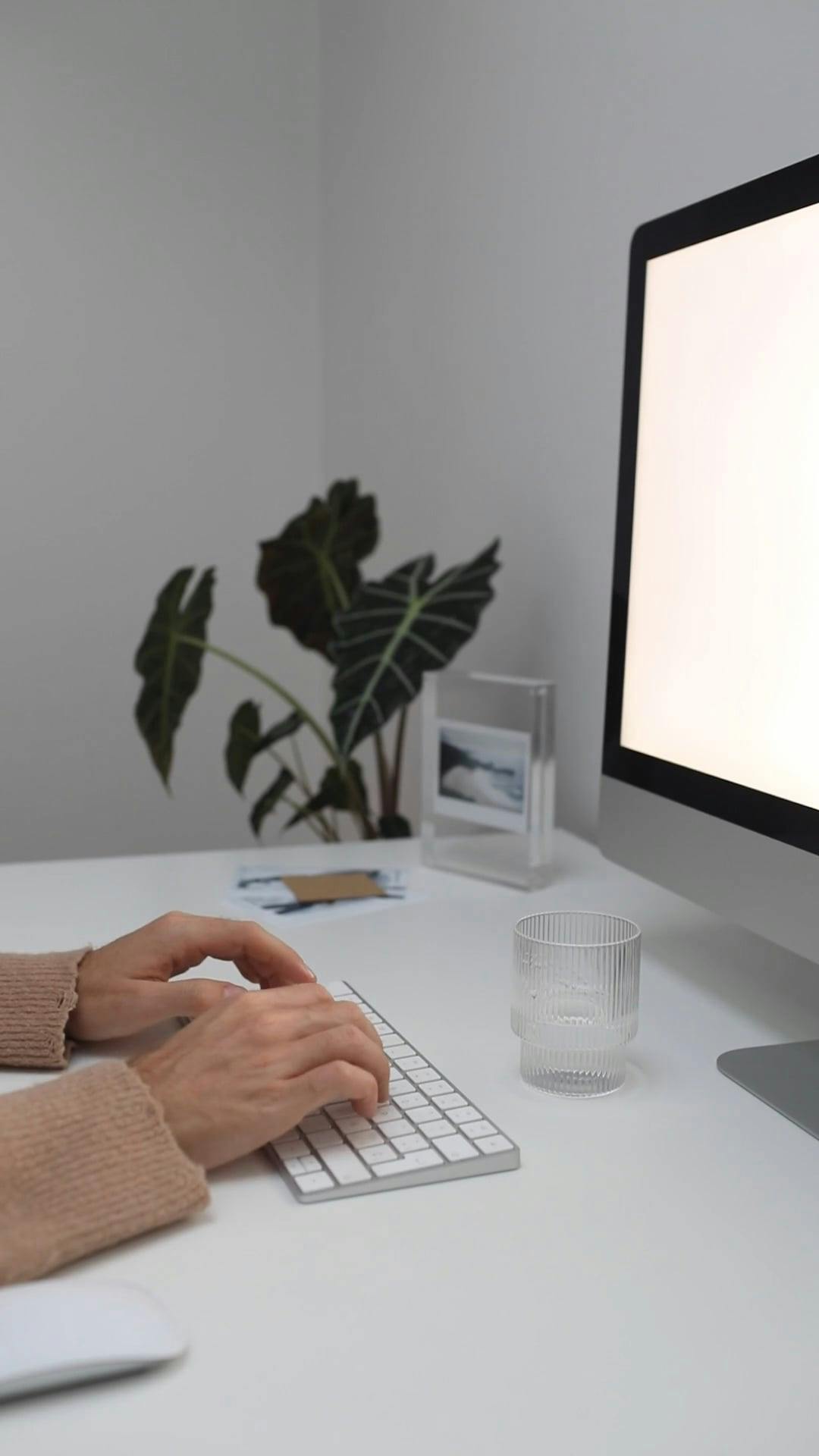 Woman Working on a Desktop · Free Stock Video