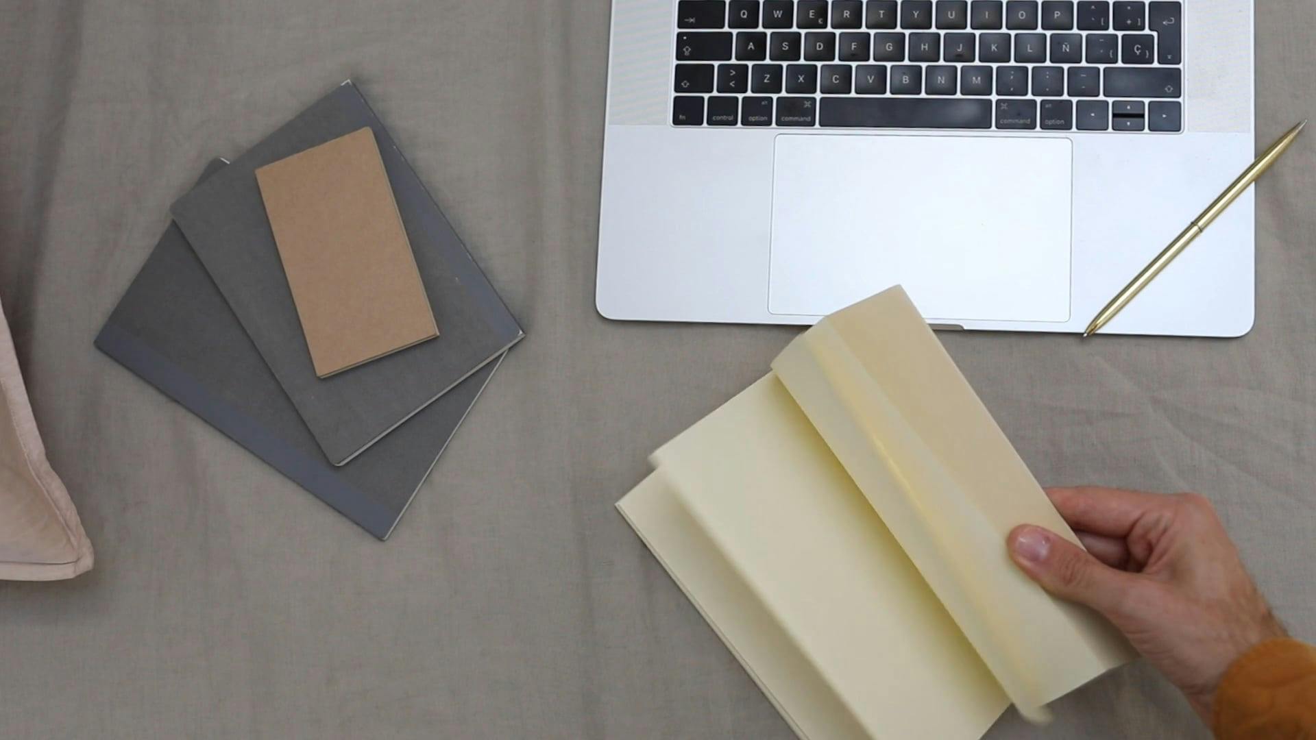 Hand Flipping Through Empty Notebook Pages Free Stock Video Footage ...