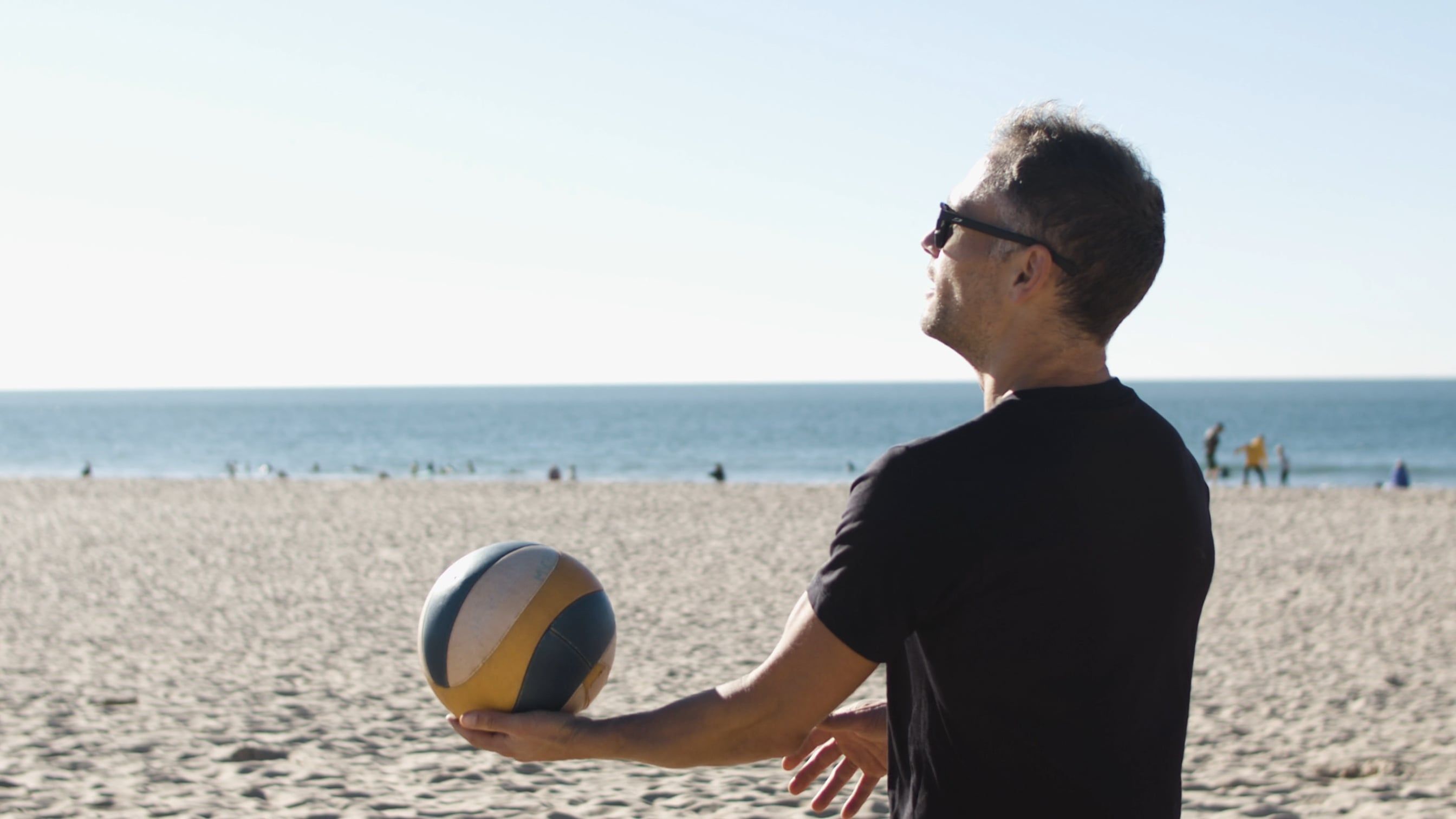 A Man Striking a Ball in the Beach Free Stock Video Footage, Royalty ...