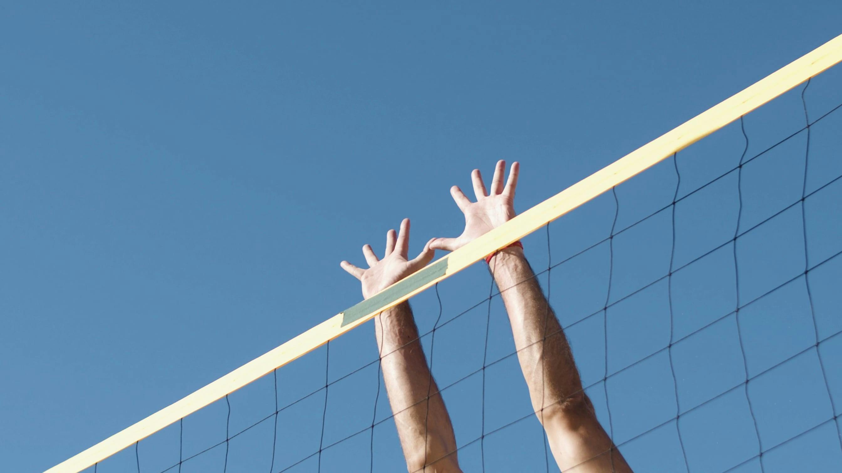 Volleyball Blocked Right Above the Net Free Stock Video Footage ...