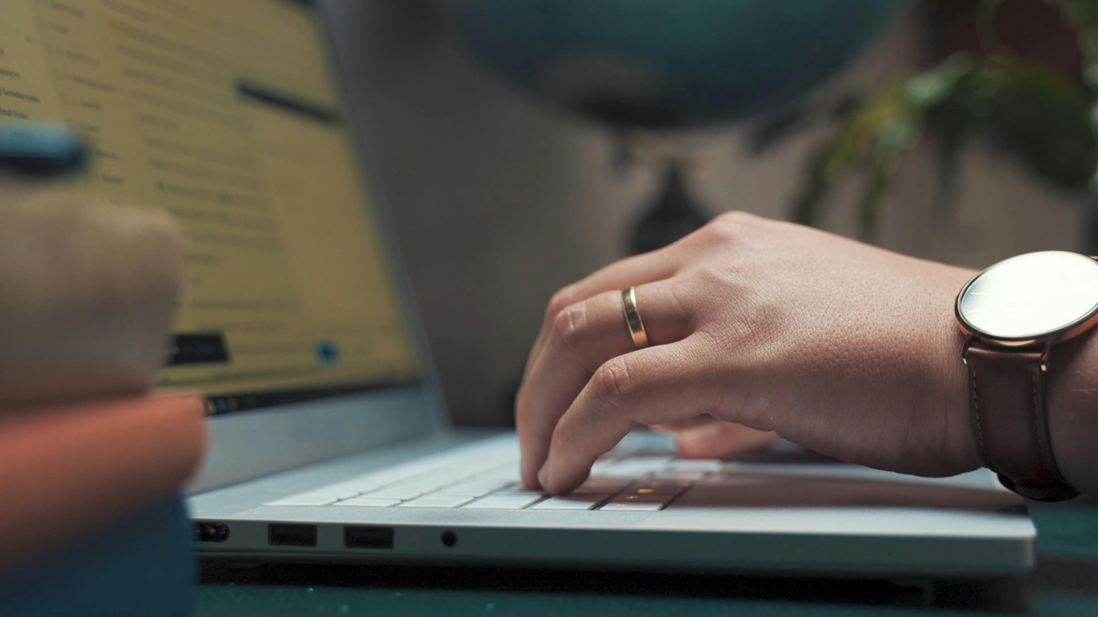 close-Up Video of a Person Typing on a Laptop Free Stock Video Footage ...