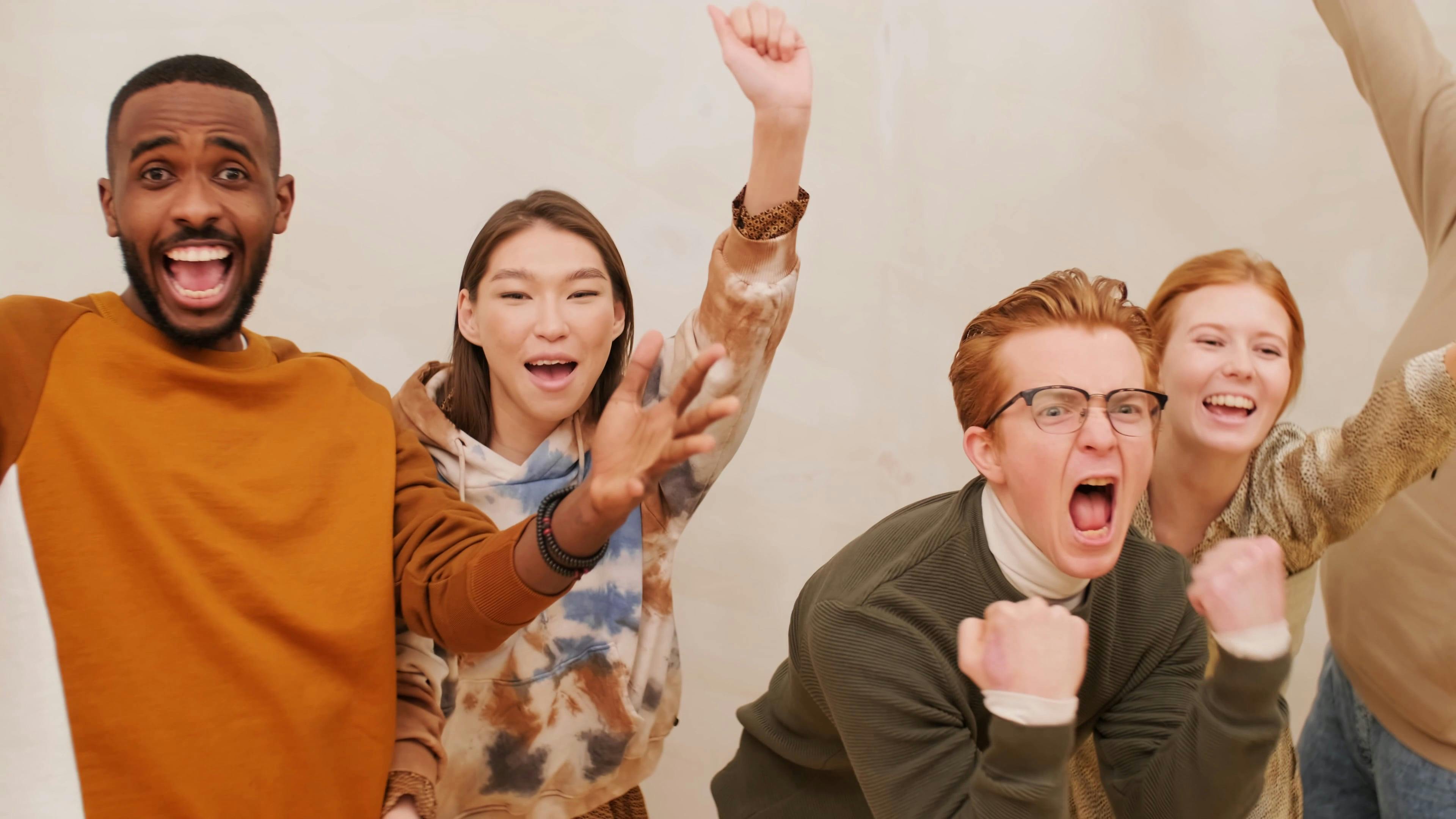 Tracking Shot of Excited People · Free Stock Video