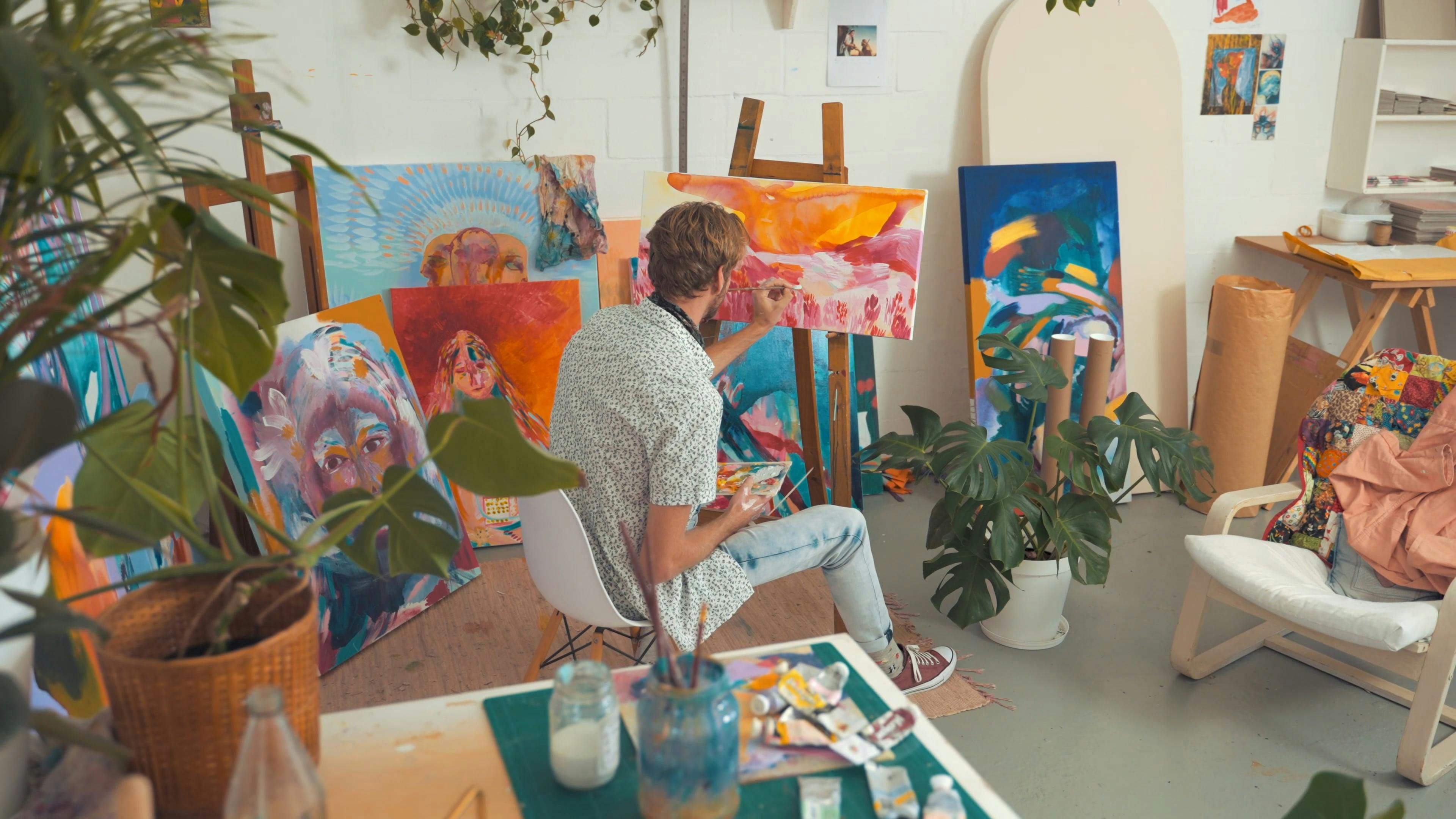 Person Doing Painting · Free Stock Video