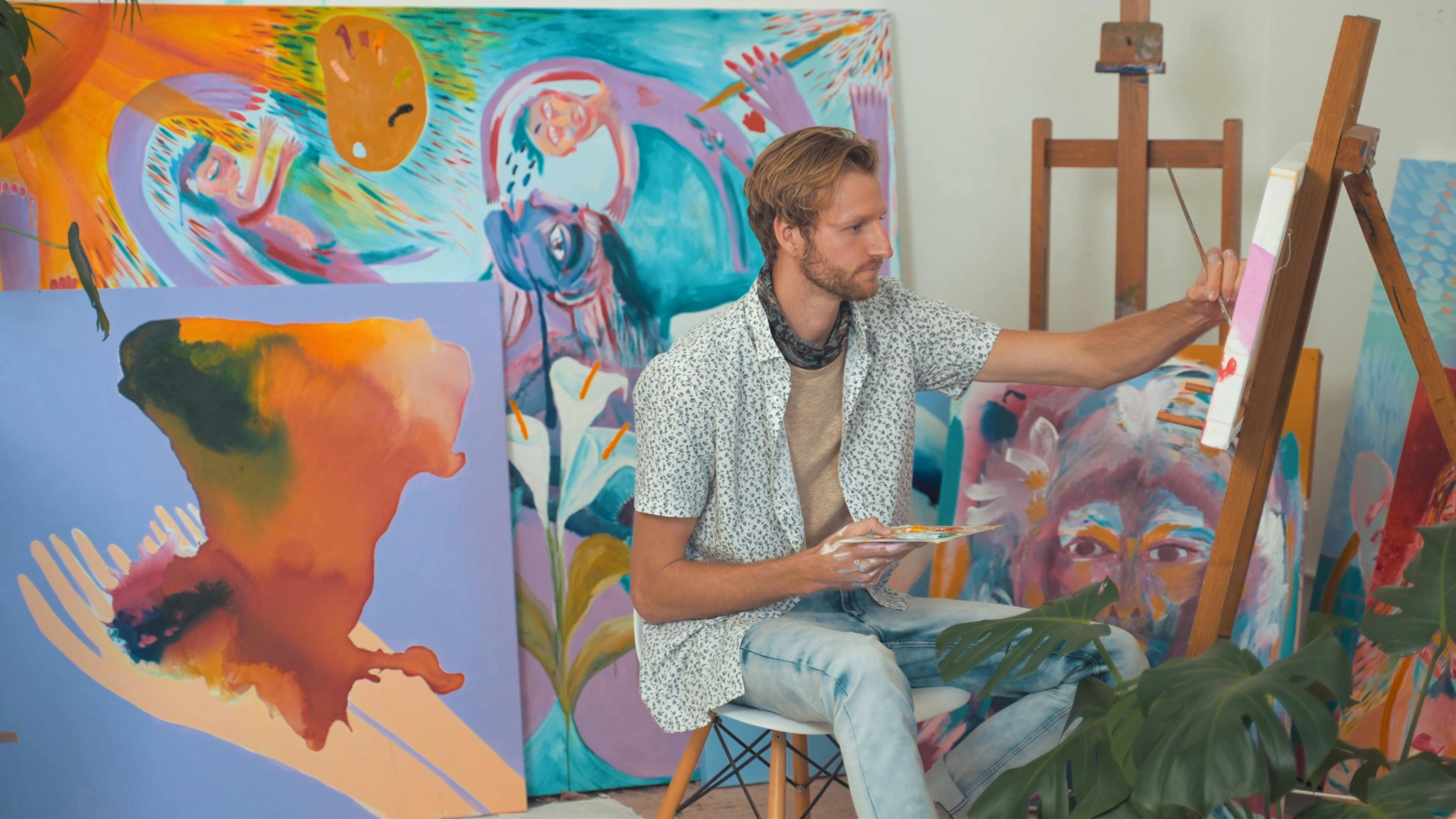 Person Painting With Paint Brush Free Stock Video Footage, Royalty-Free ...