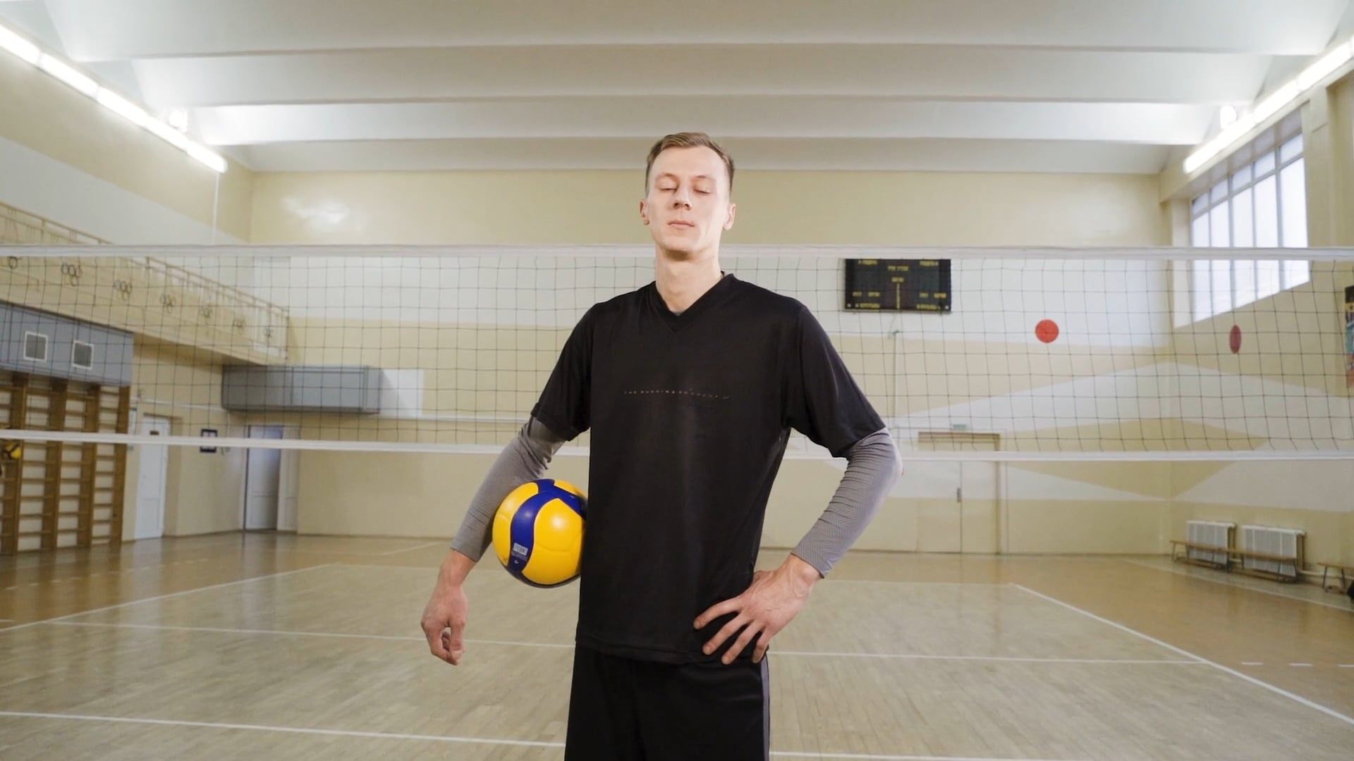 A Man Posing While Holding a Volleyball Free Stock Video Footage ...