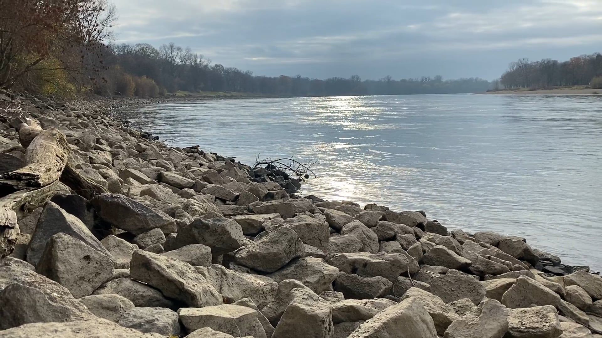 Piles Of Loose Rocks Along The Riverside Free Stock Video Footage ...
