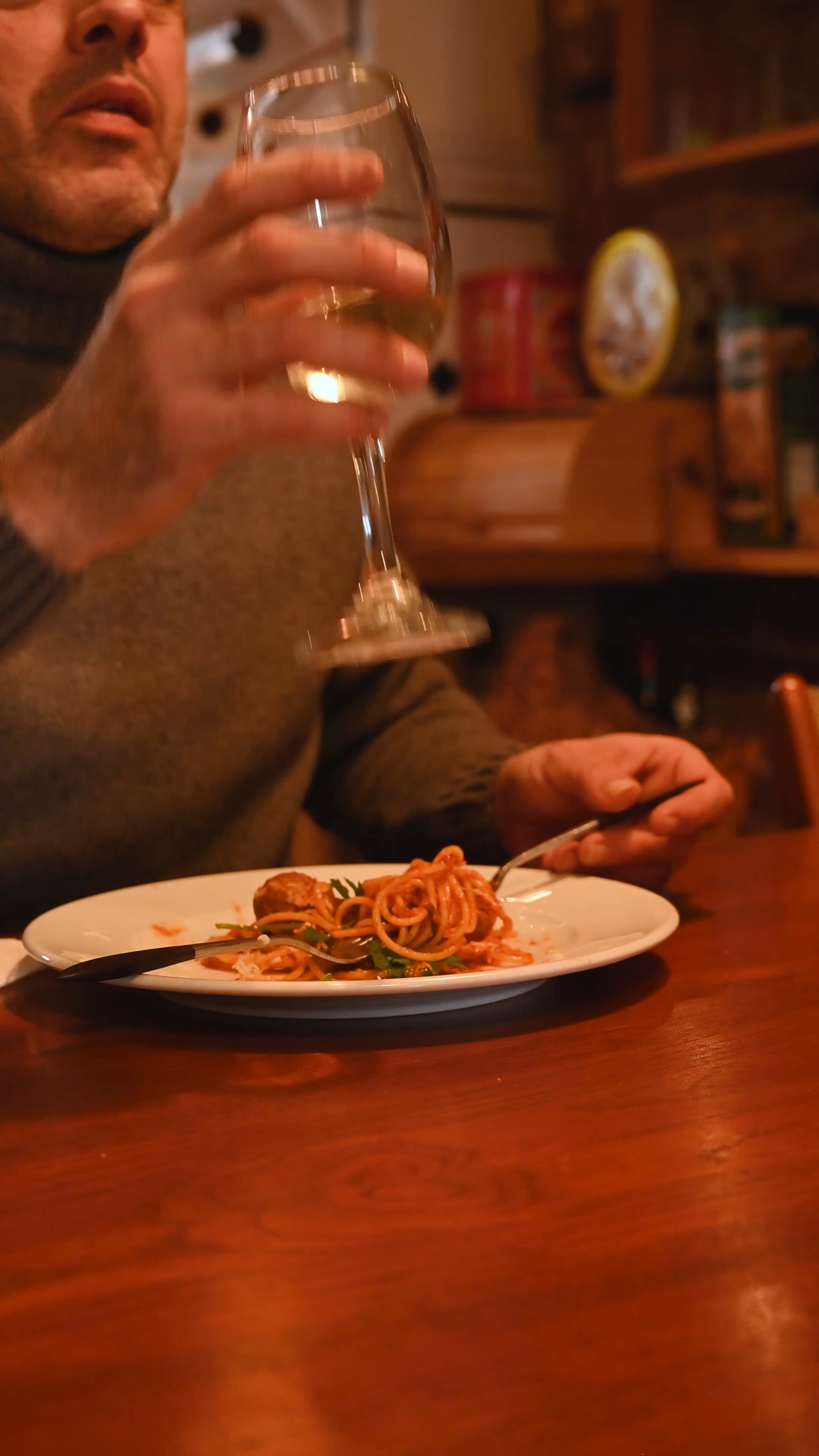 Man Laughing and Smiling at Dining Table · Free Stock Video