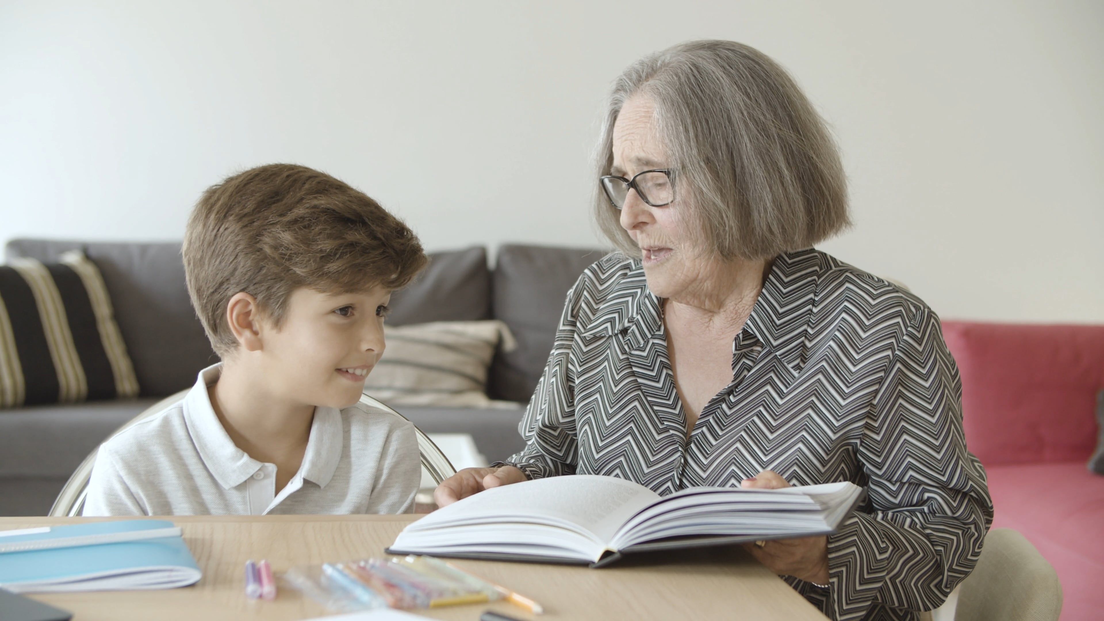 Grandmother Teaching Grandson Free Stock Video Footage, Royalty-Free 4K ...