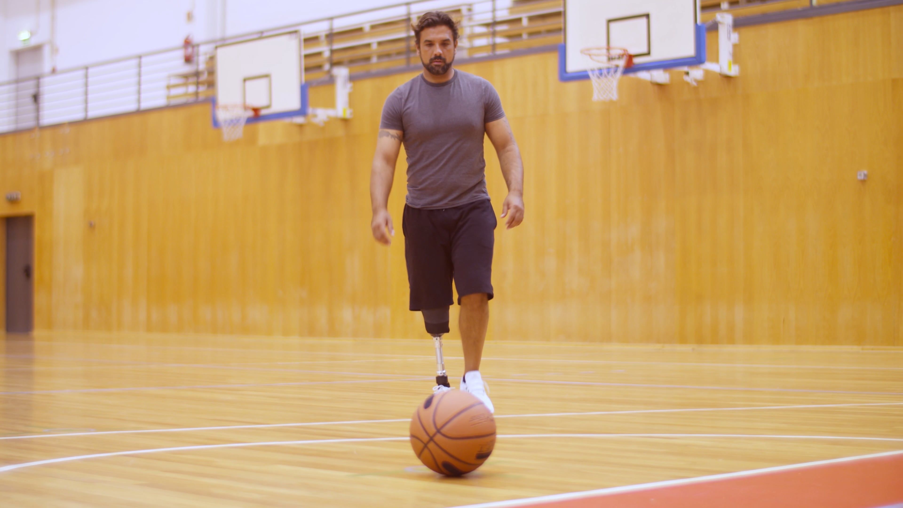 Man Taking Basketball From Courtyard Free Stock Video Footage, Royalty ...