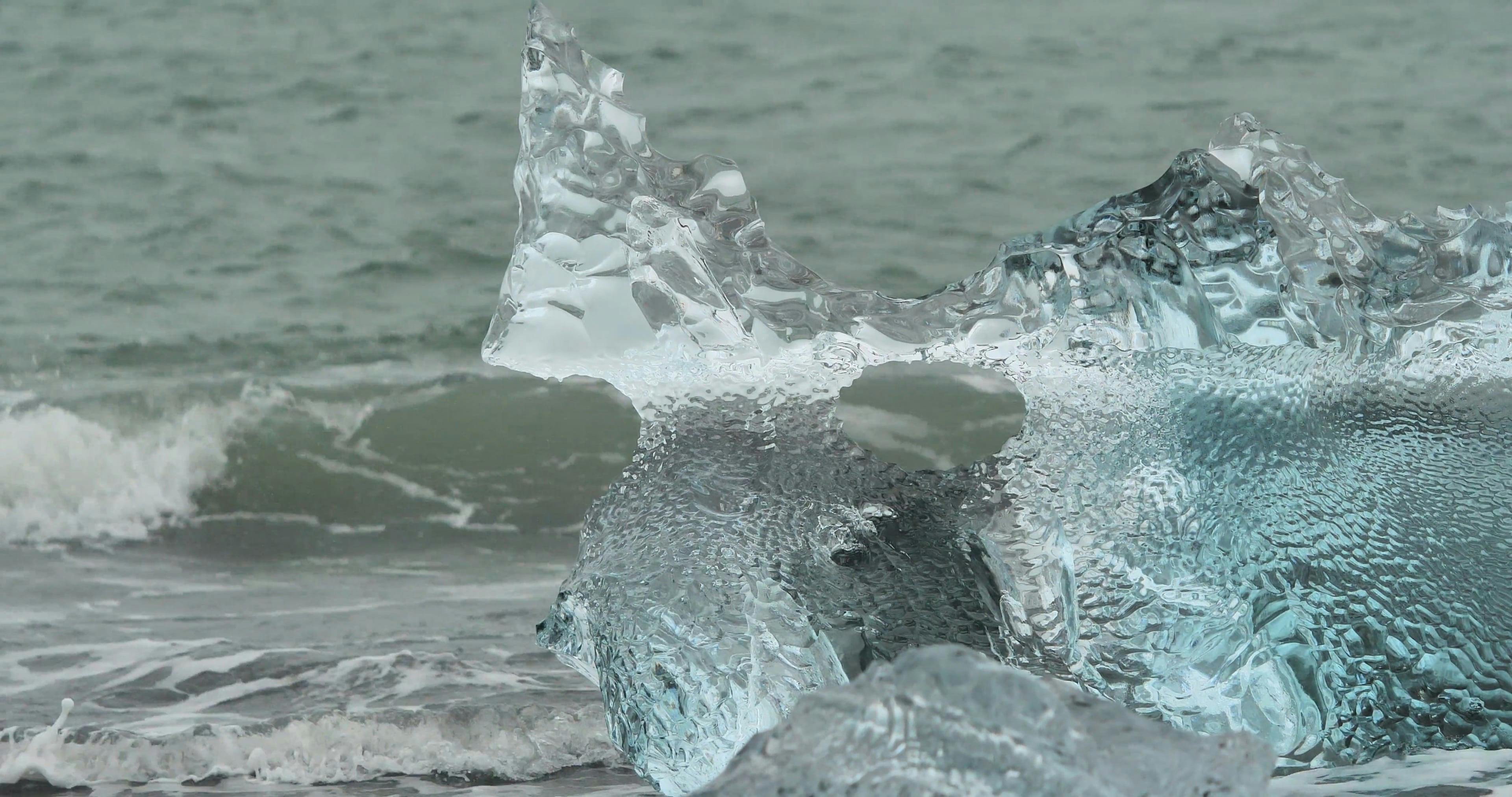 Melting Ice on the Seashore Free Stock Video Footage, Royalty-Free 4K ...
