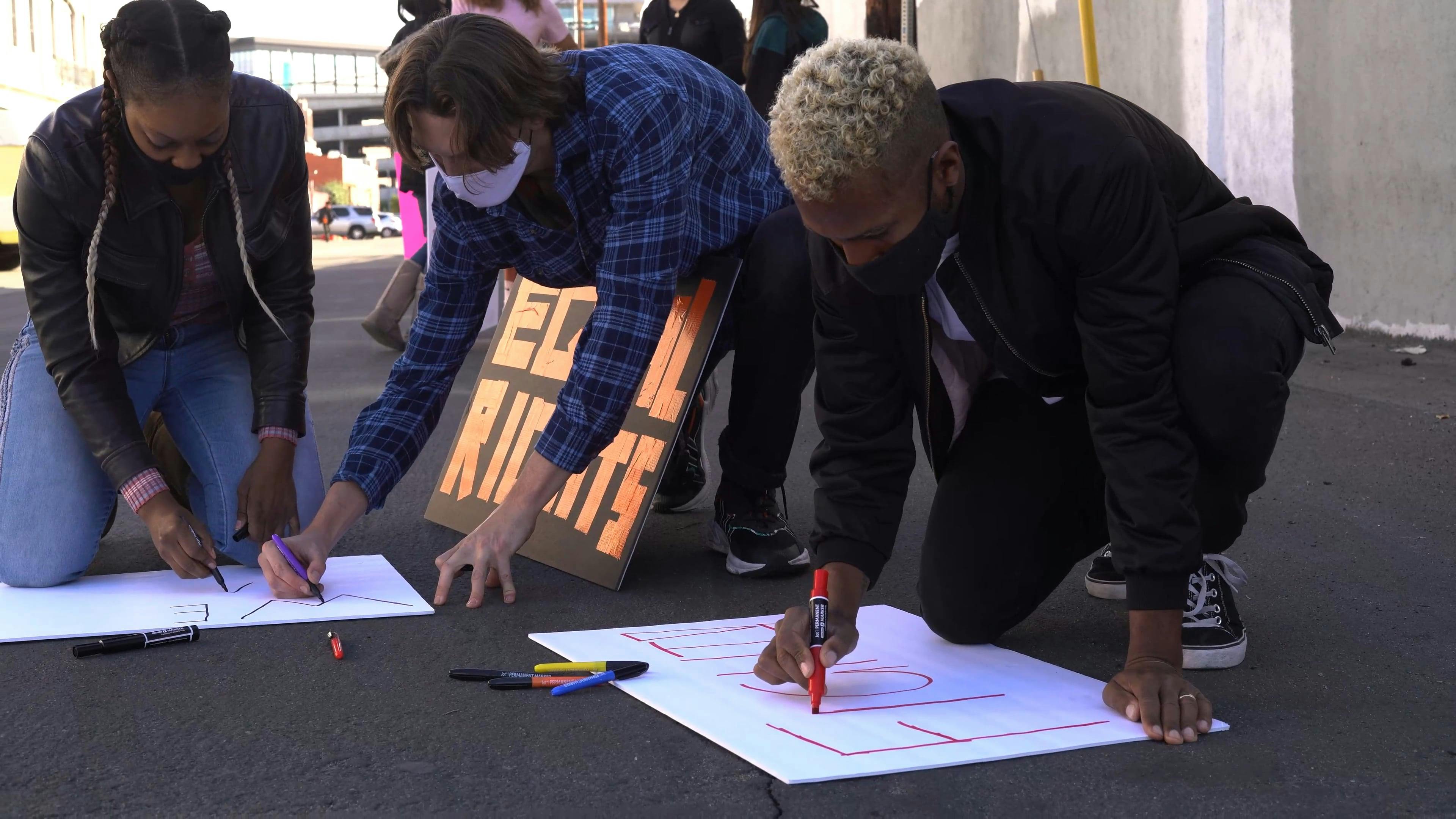 People Making Protest Signs Free Stock Video Footage, Royalty-Free 4K ...