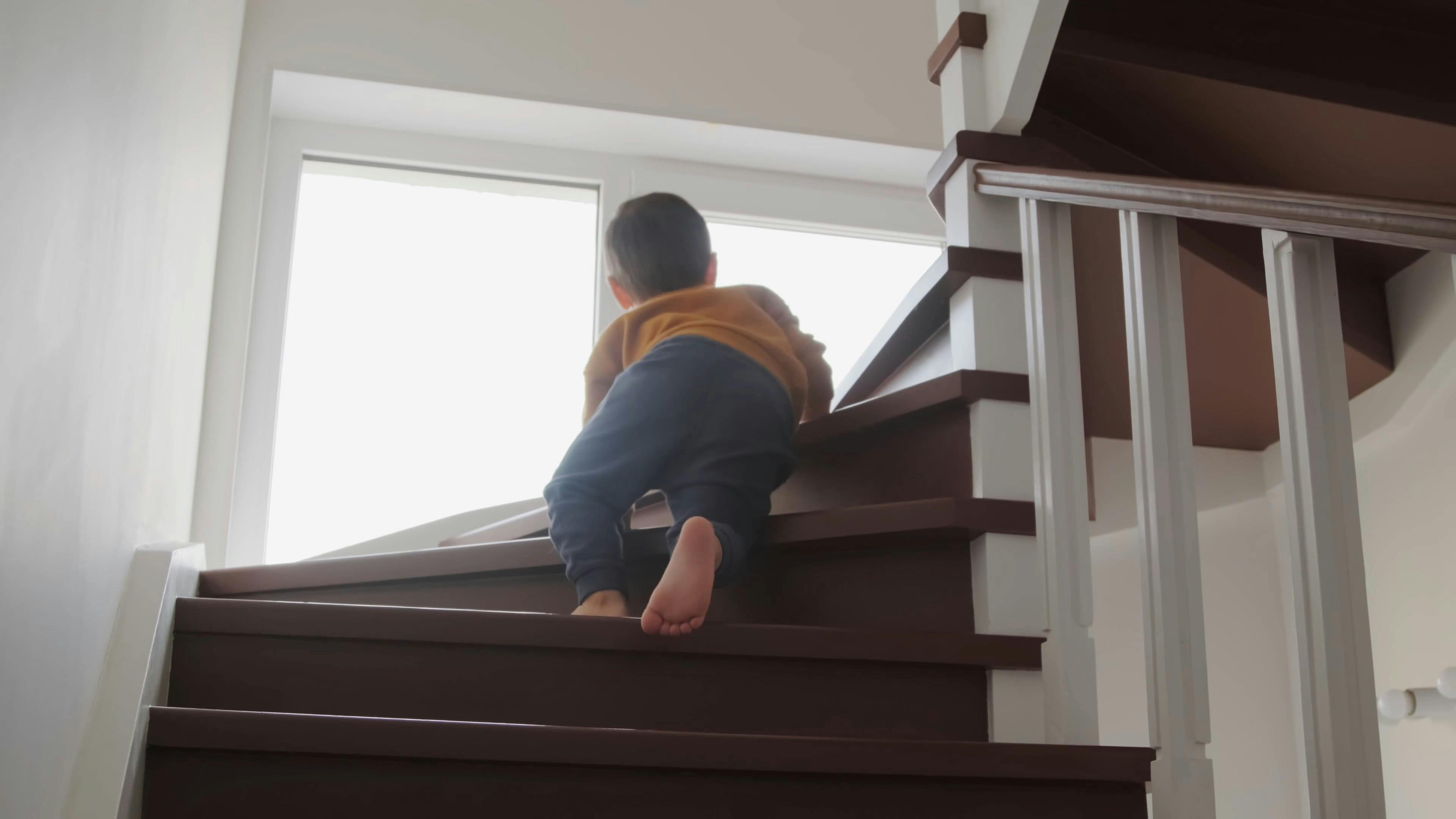 Boys Crawling down the Stairs Free Stock Video Footage, Royalty-Free 4K ...