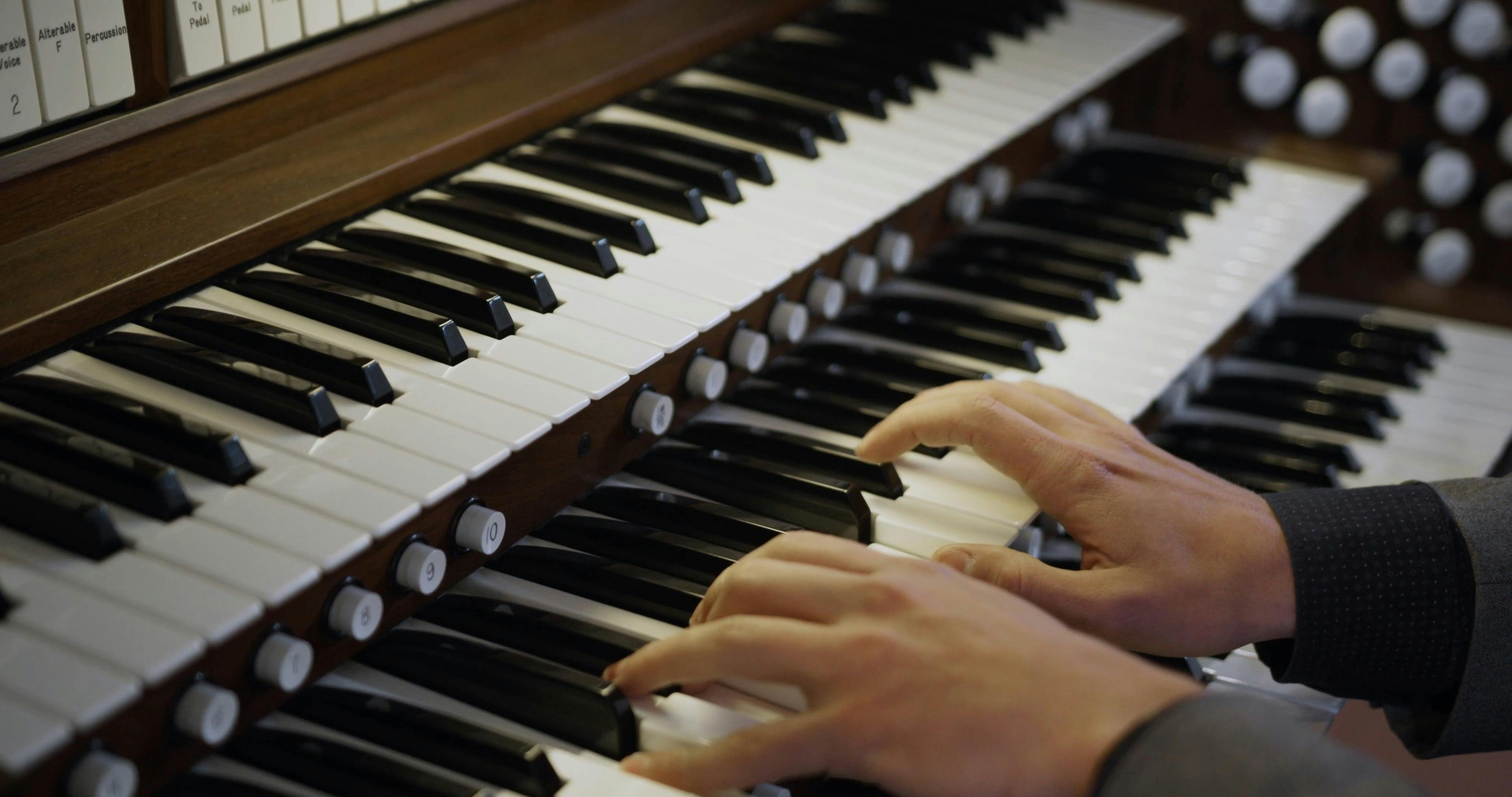 Male Hands Playing Organ · Free Stock Video