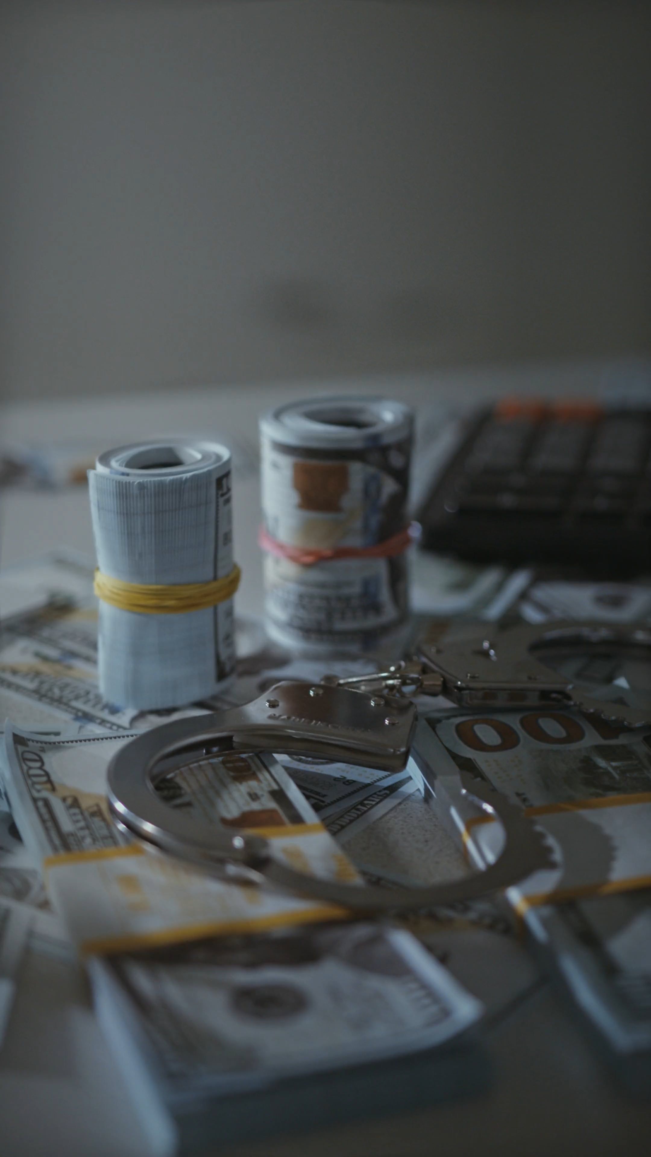 Close Up Shot of Bank Notes with Handcuffs Free Stock Video Footage ...