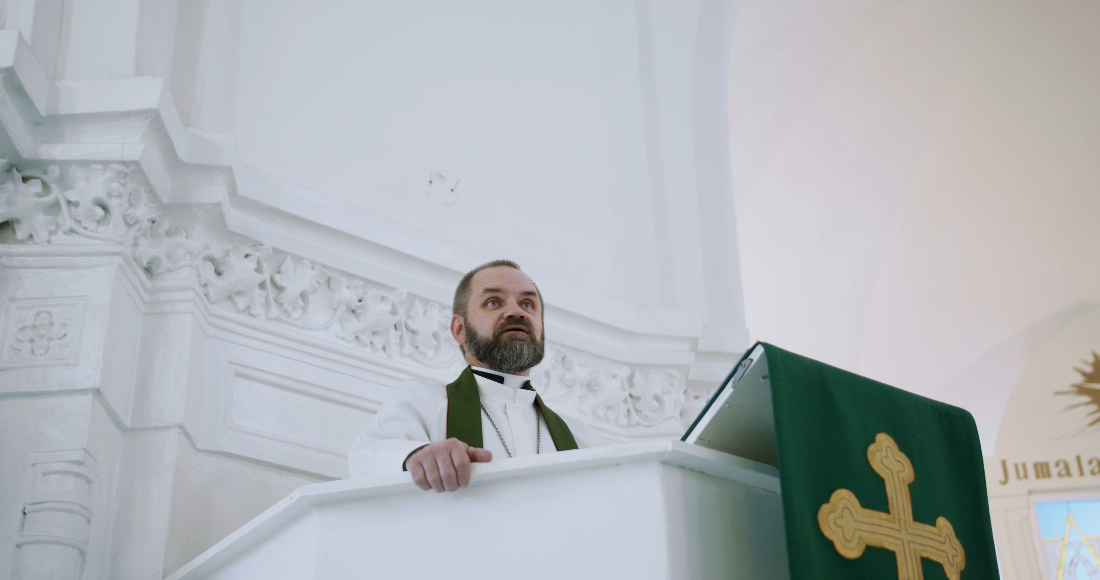 A Pastor Preaching while on the Altar · Free Stock Video