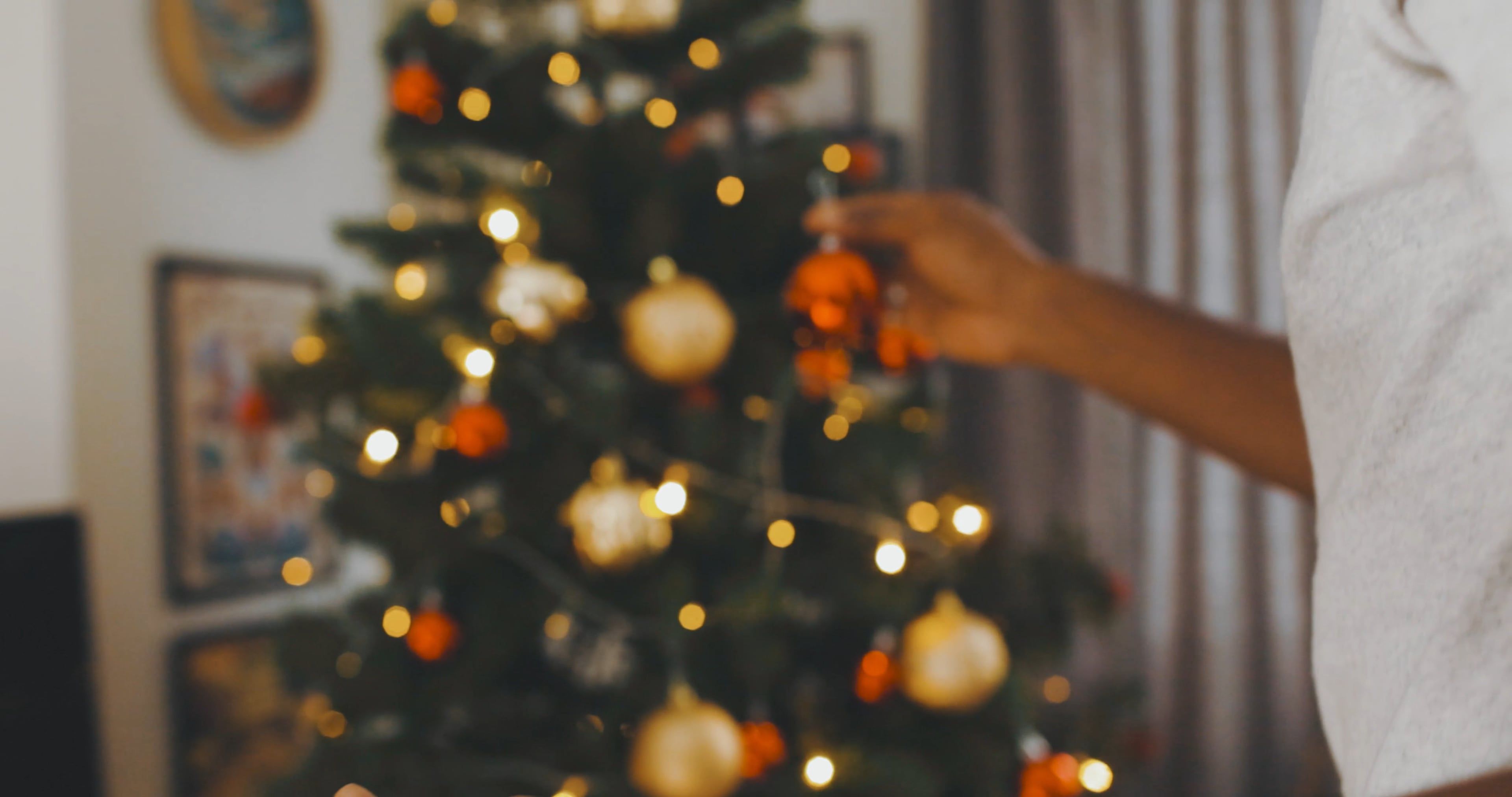 A Man Decorating the Christmas Tree Free Stock Video Footage, Royalty ...