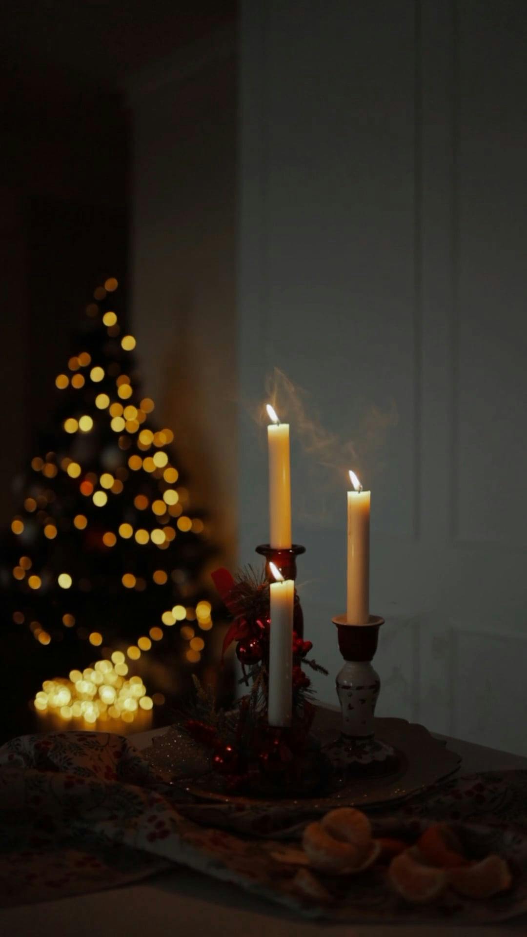Three Candles Lighted on the Top of the Table Free Stock Video Footage ...