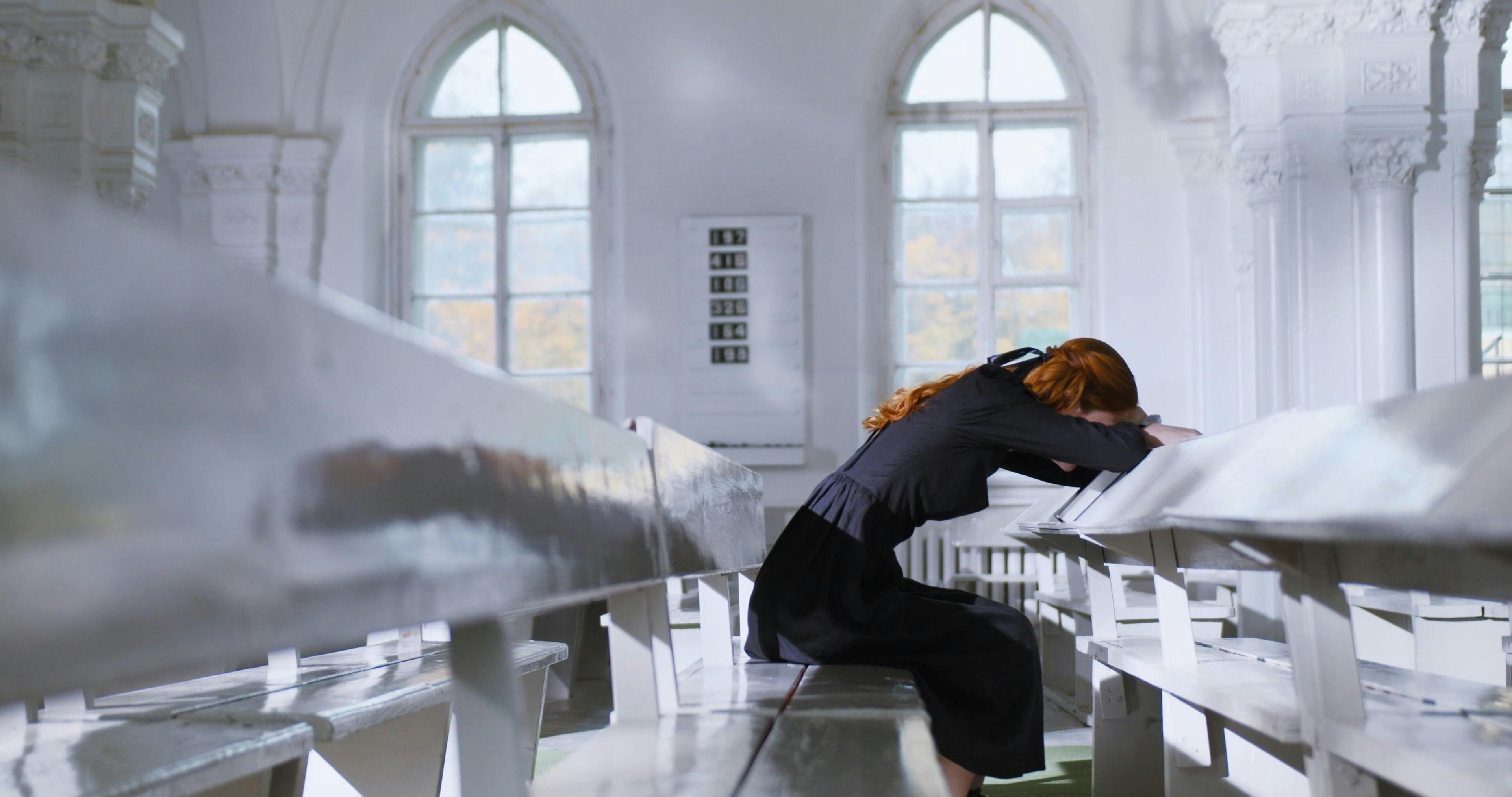 Woman Crying in Church · Free Stock Video