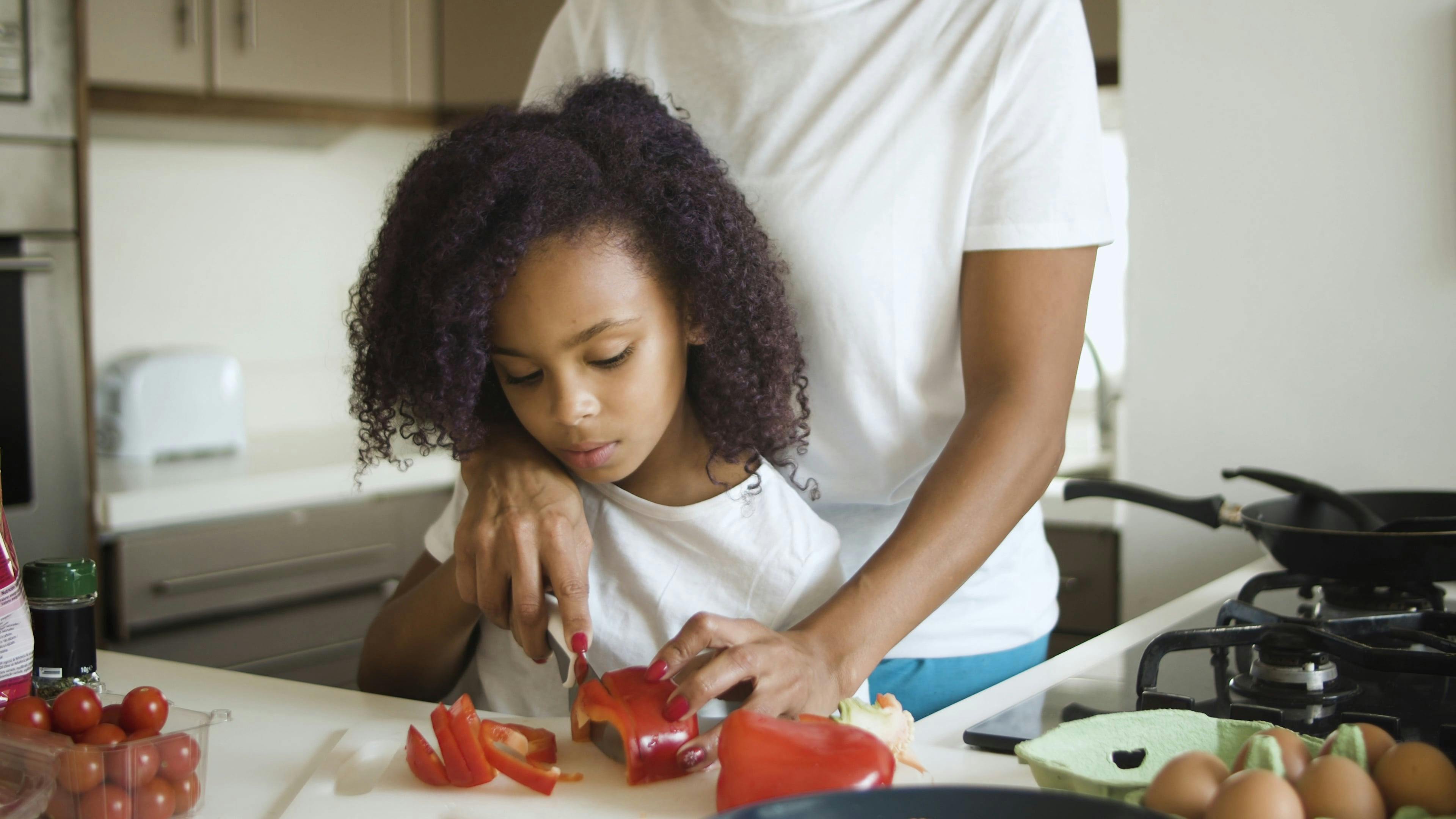 Mom and Daughter Preparing Their Ingredients Free Stock Video Footage ...