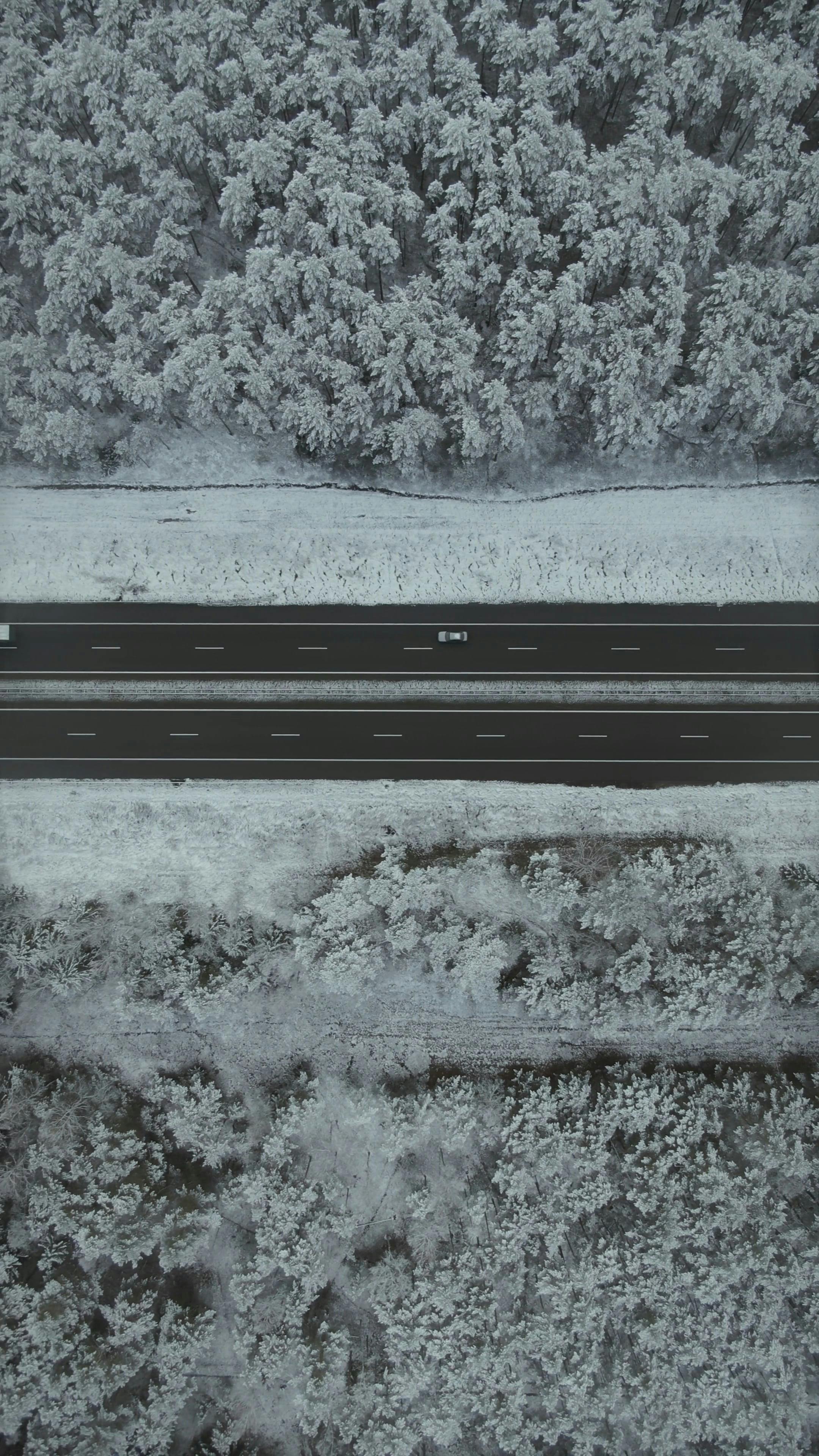 Aerial Footage of a Road and Snow Free Stock Video Footage, Royalty ...