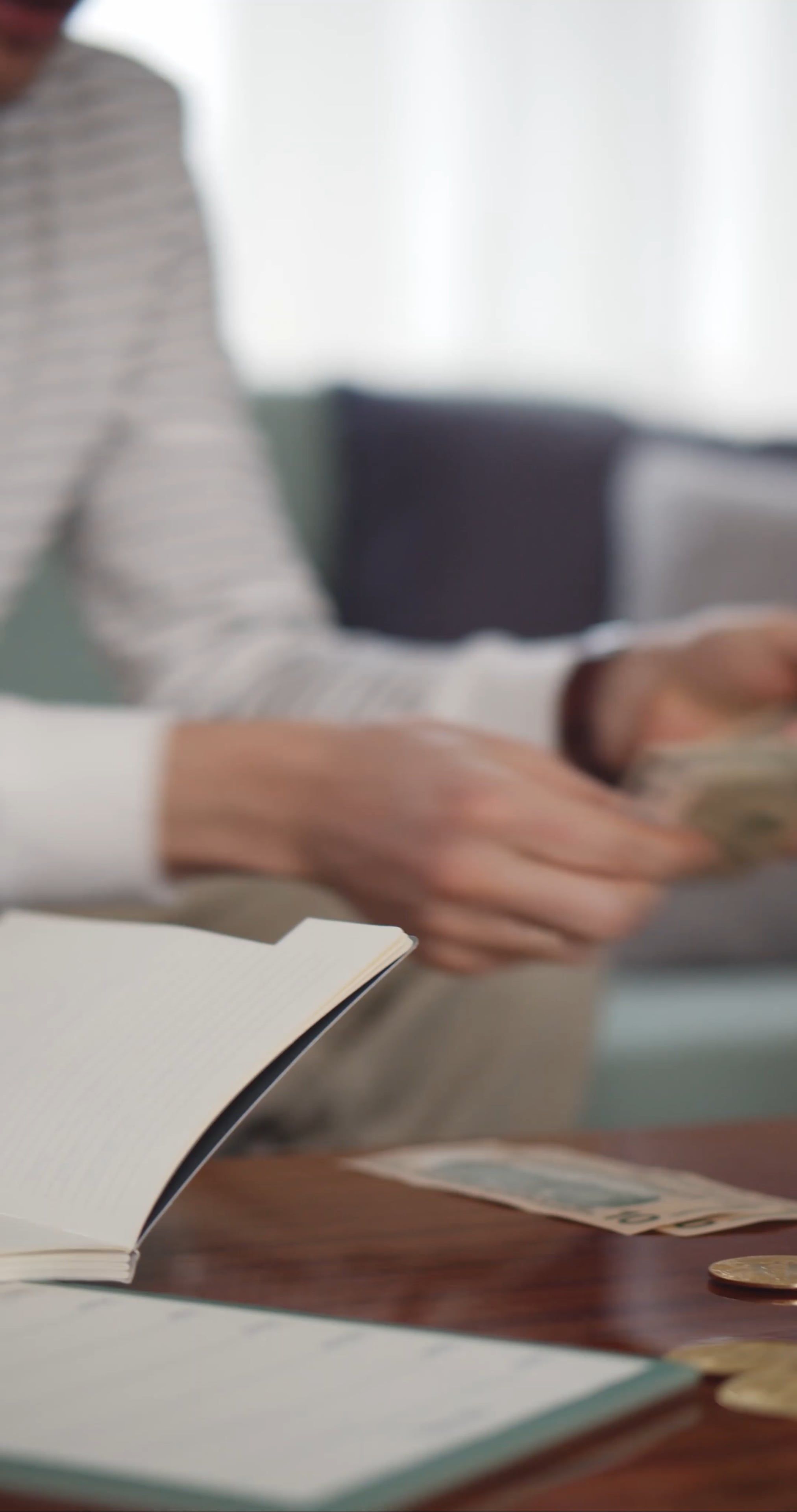 Man Arranging Some Money on the Wooden Table Free Stock Video Footage ...