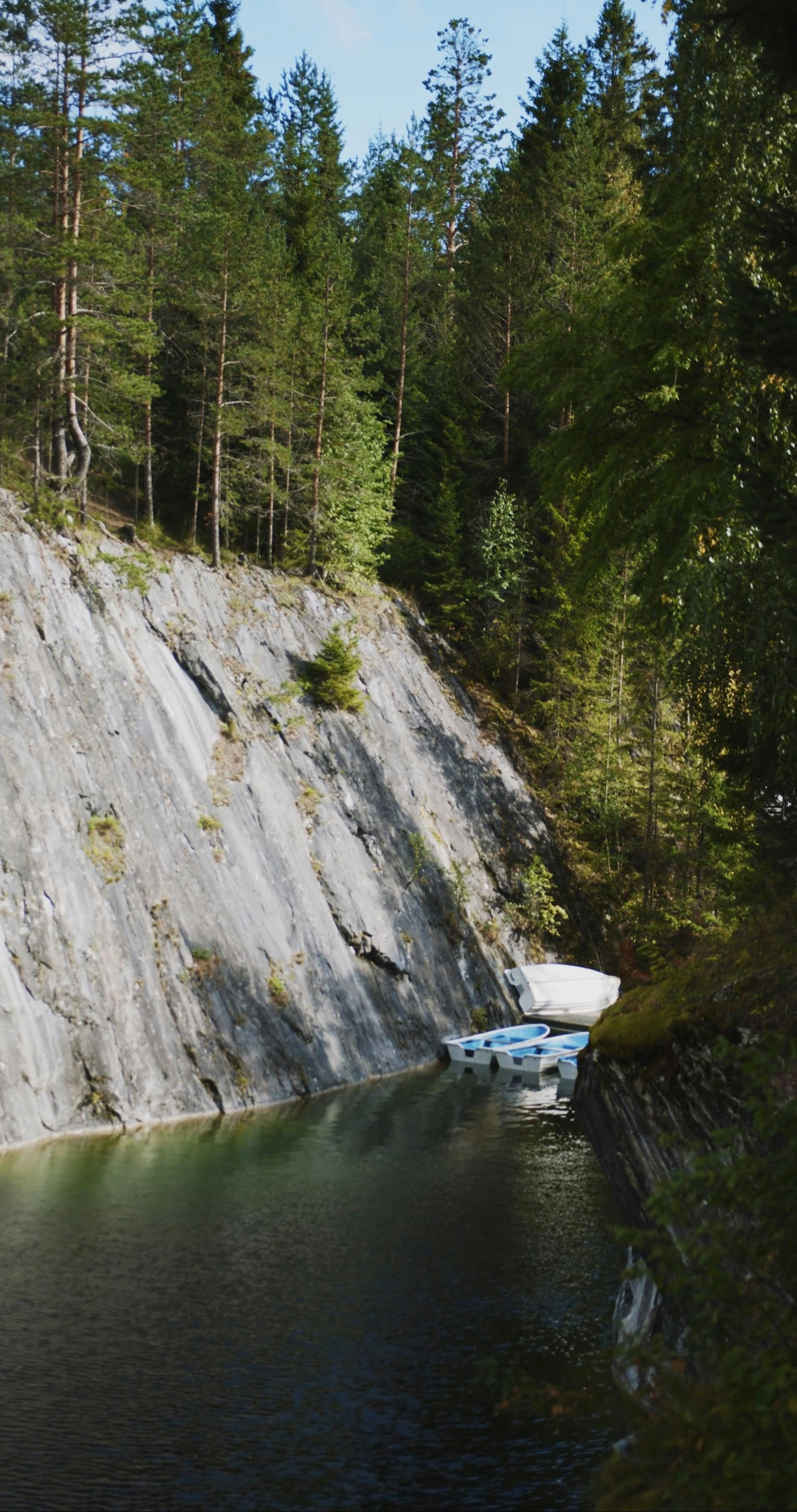 Cliff by the Lake · Free Stock Video