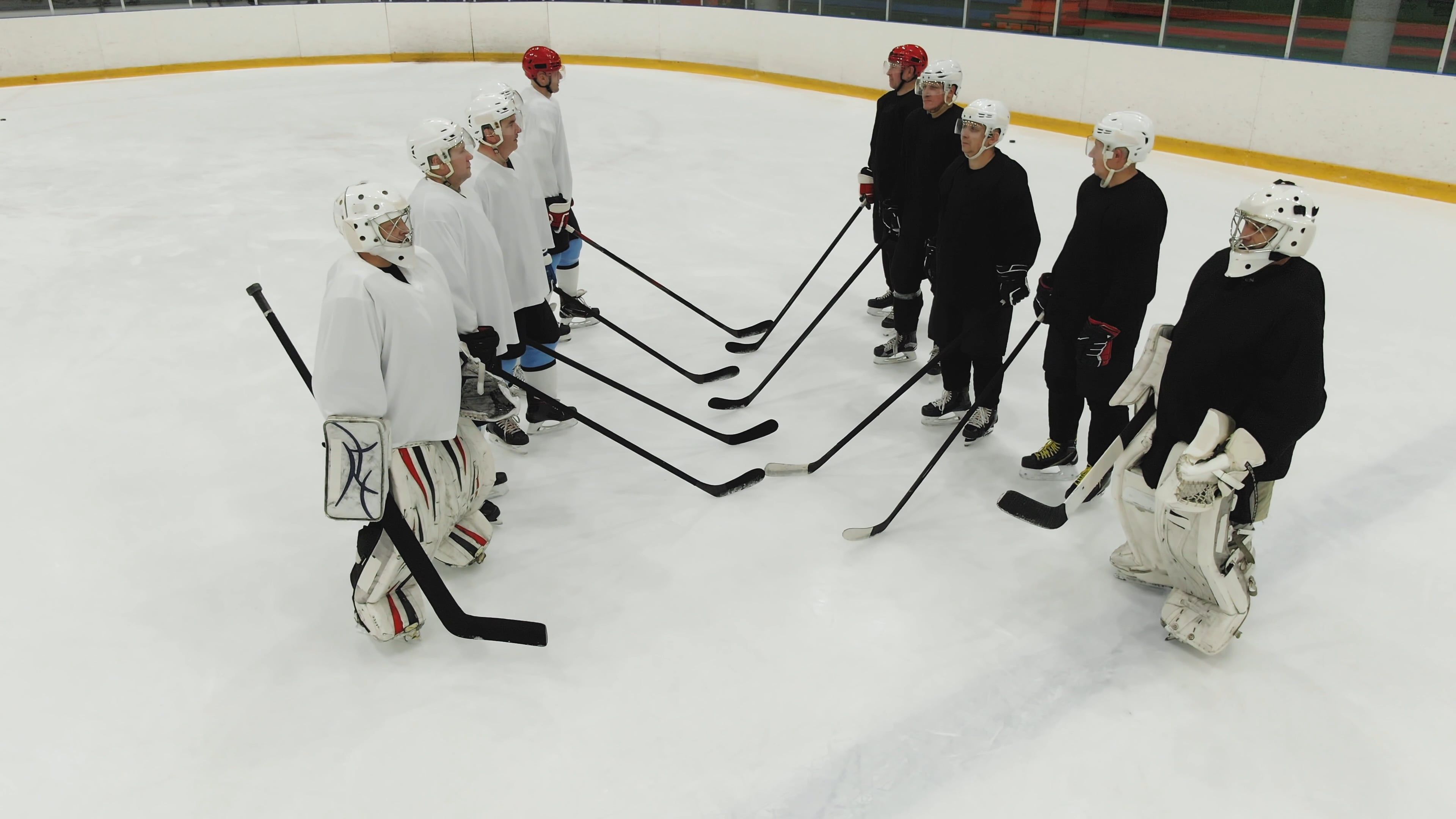 Ice Hockey Players Face To Face In The Rink · Free Stock Video