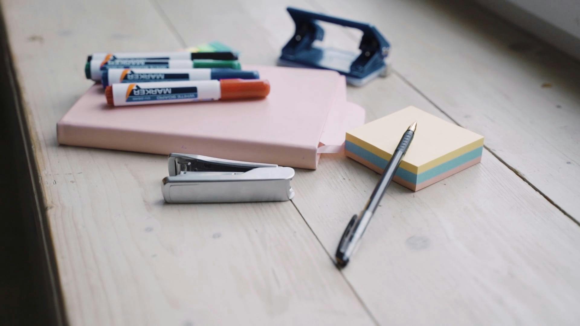 Office Materials on the Table · Free Stock Video