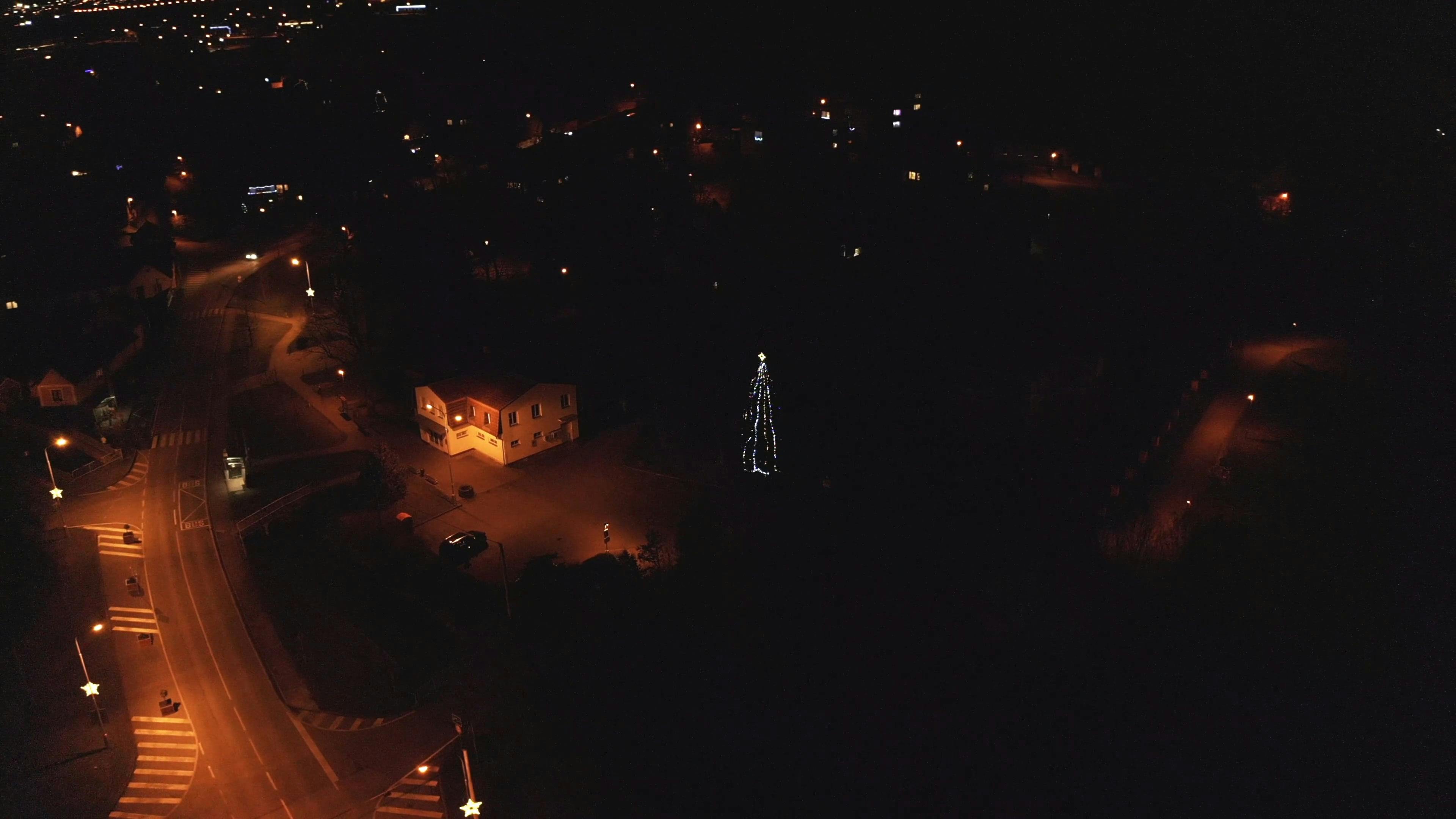 Aerial Shot of Giant Christmas Tree Free Stock Video Footage, Royalty ...