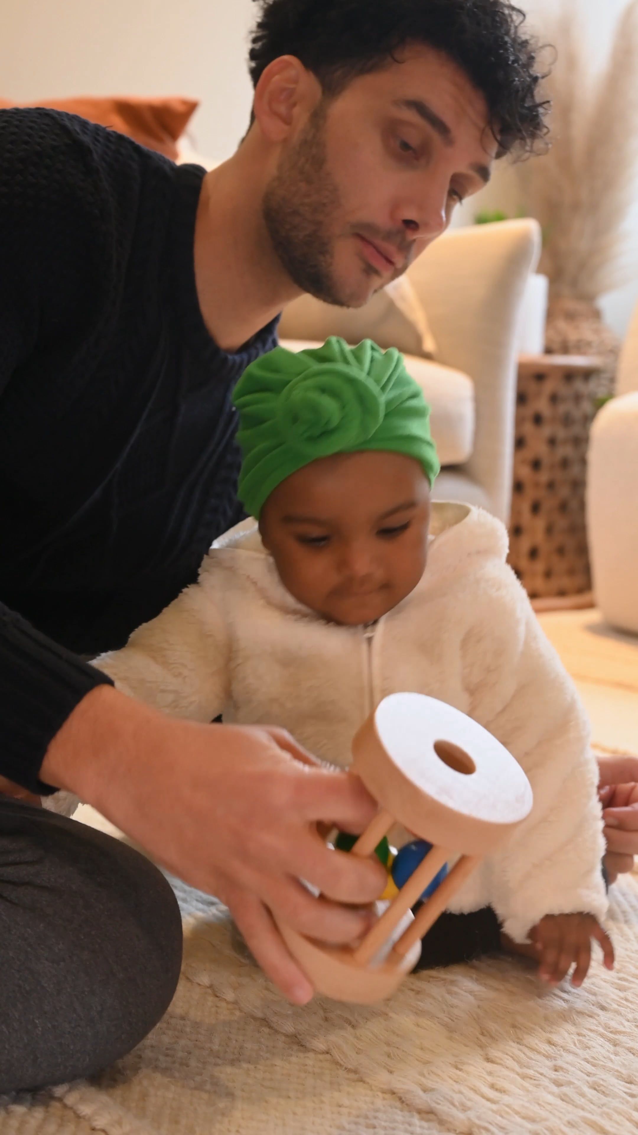 Man Playing a Toy With His Child · Free Stock Video