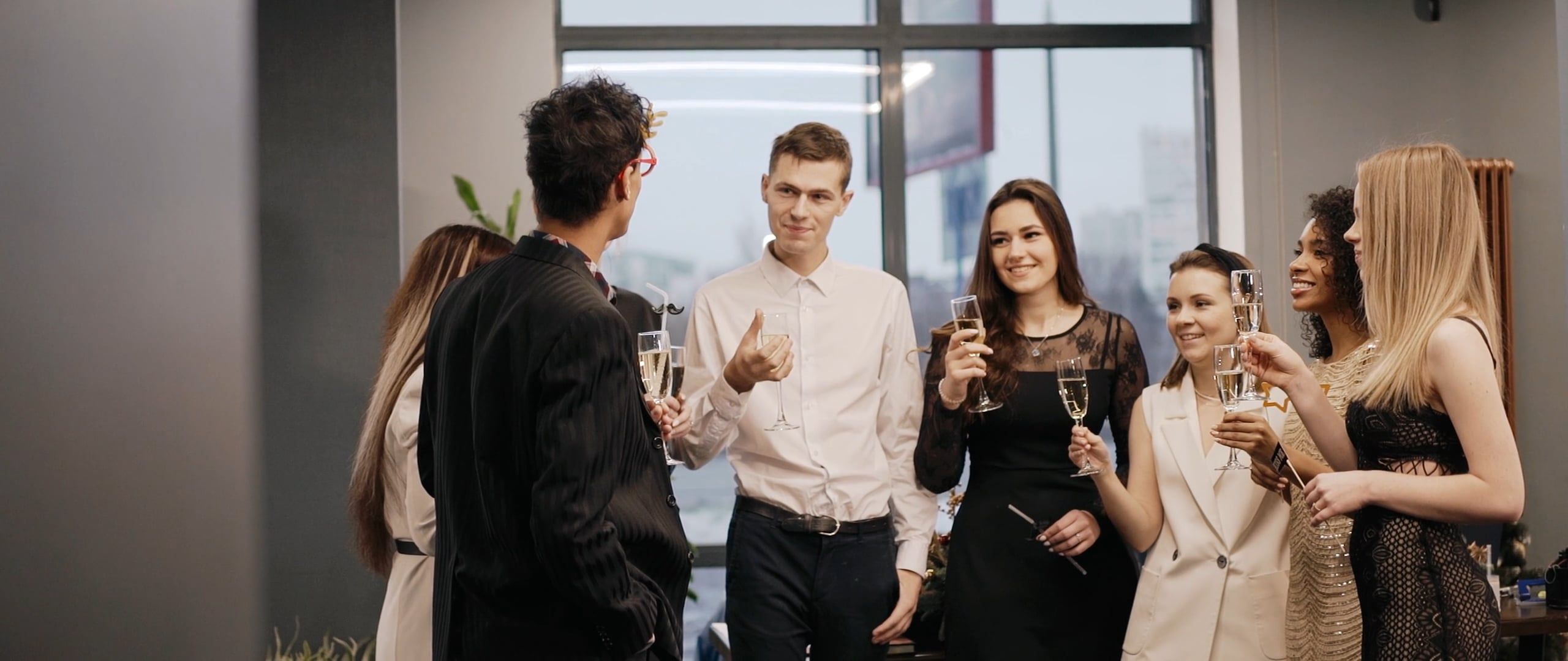 Office Team Toasting · Free Stock Video