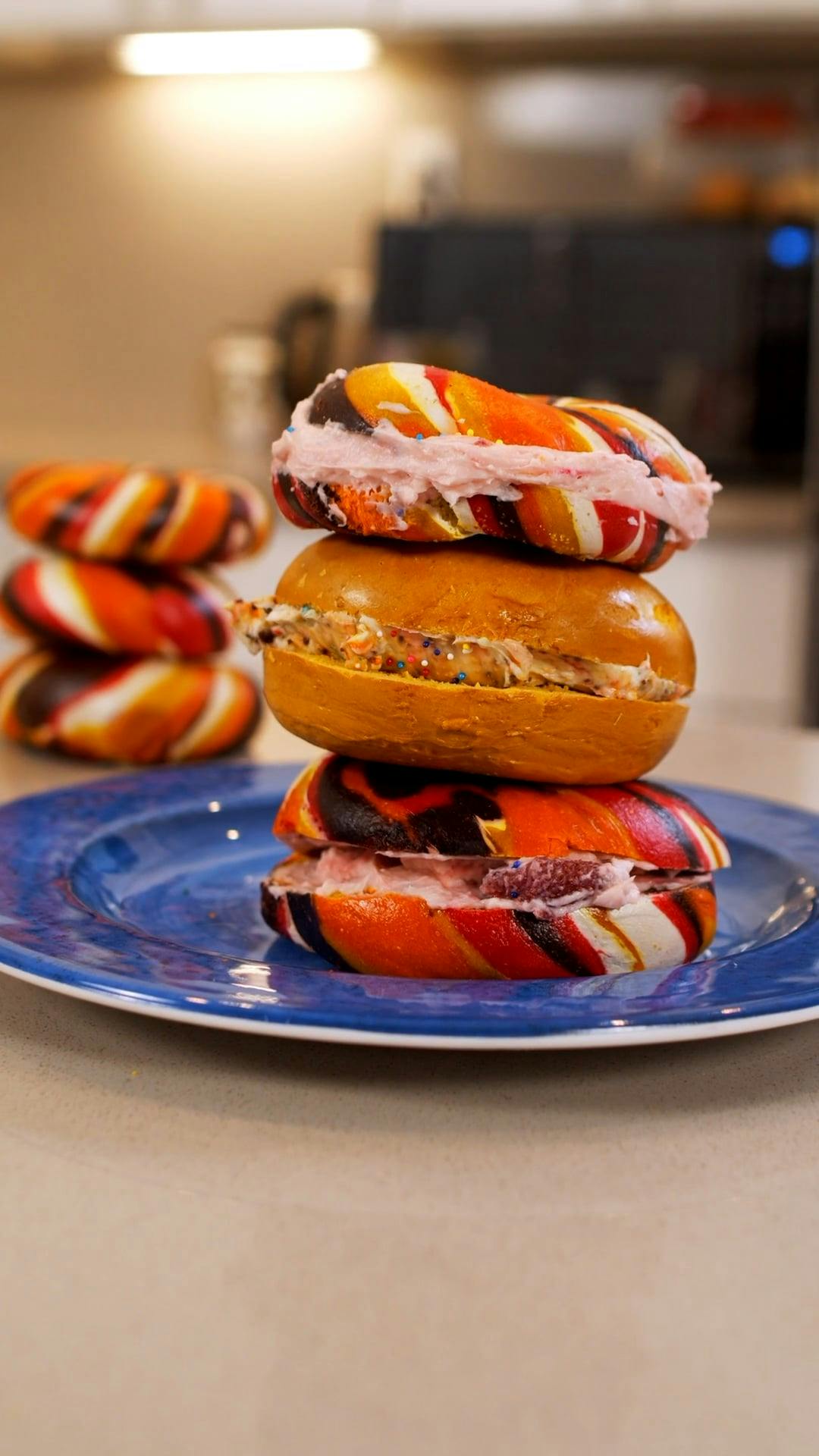 Video of Layered Doughnuts on a Plate Free Stock Video Footage, Royalty ...