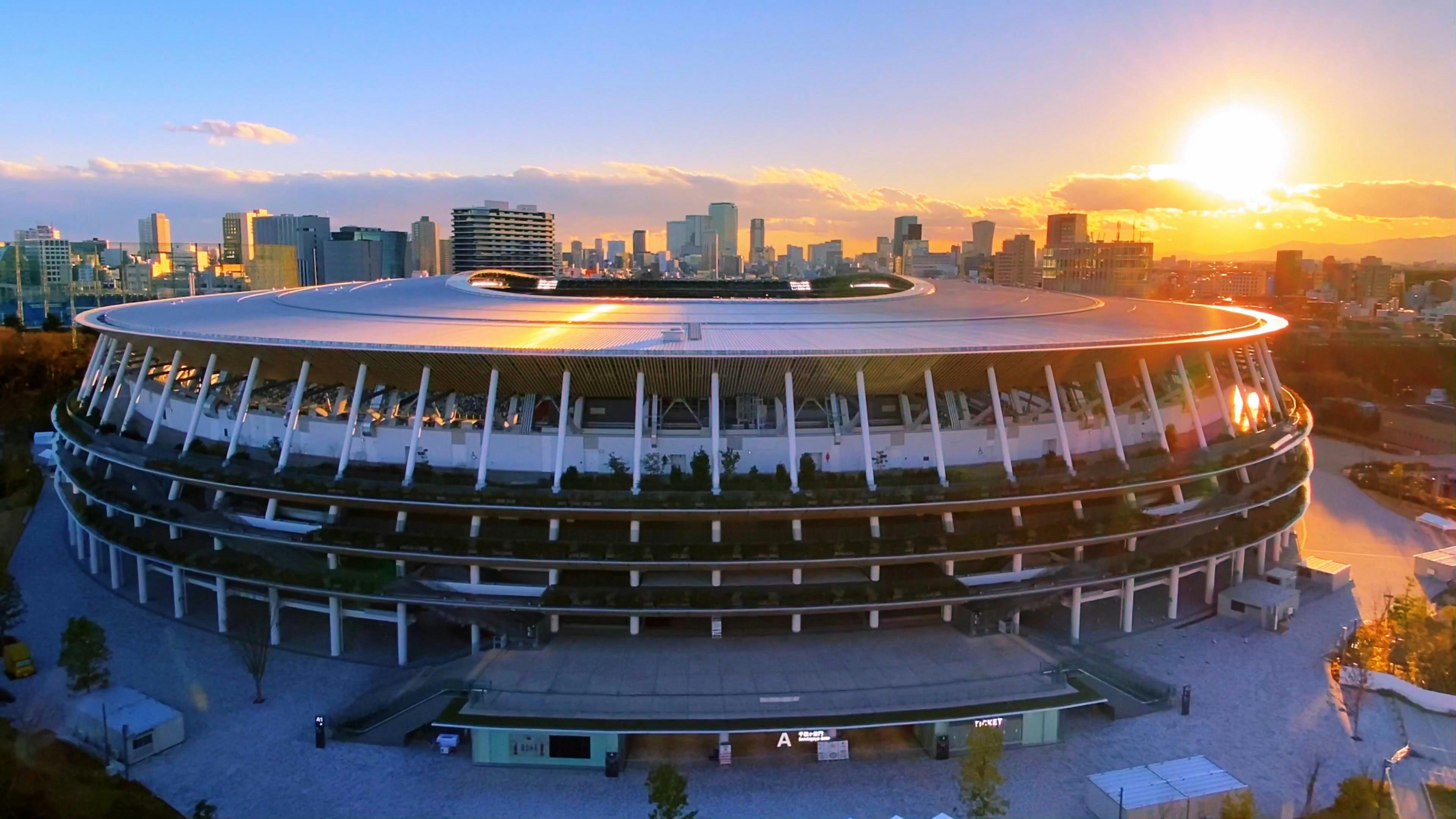 Exterior View of Japan National Stadium Free Stock Video Footage ...