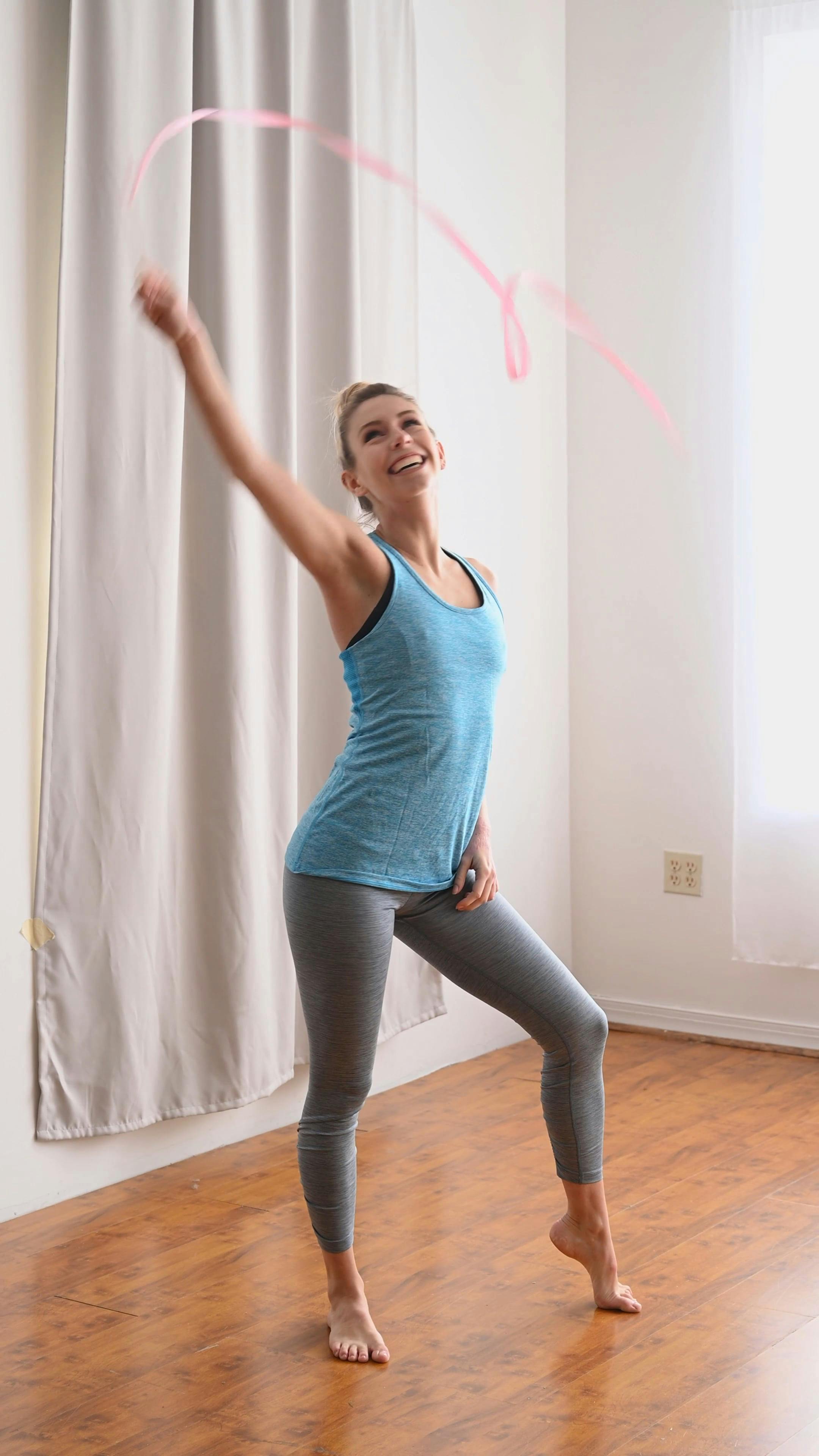 Dancing Woman Using Ribbon Free Stock Video Footage, Royalty-Free 4K ...