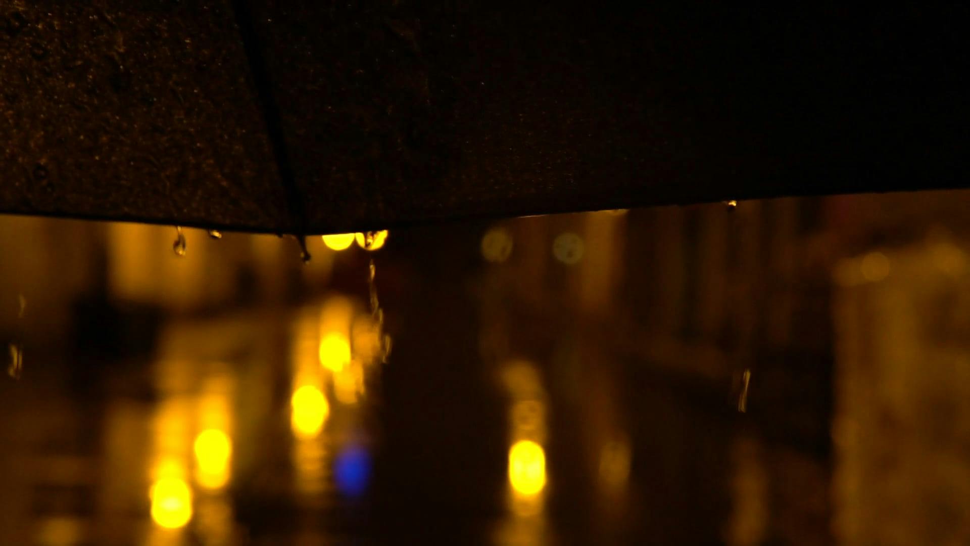 Raindrops Falling In The Street At Night Free Stock Video Footage ...