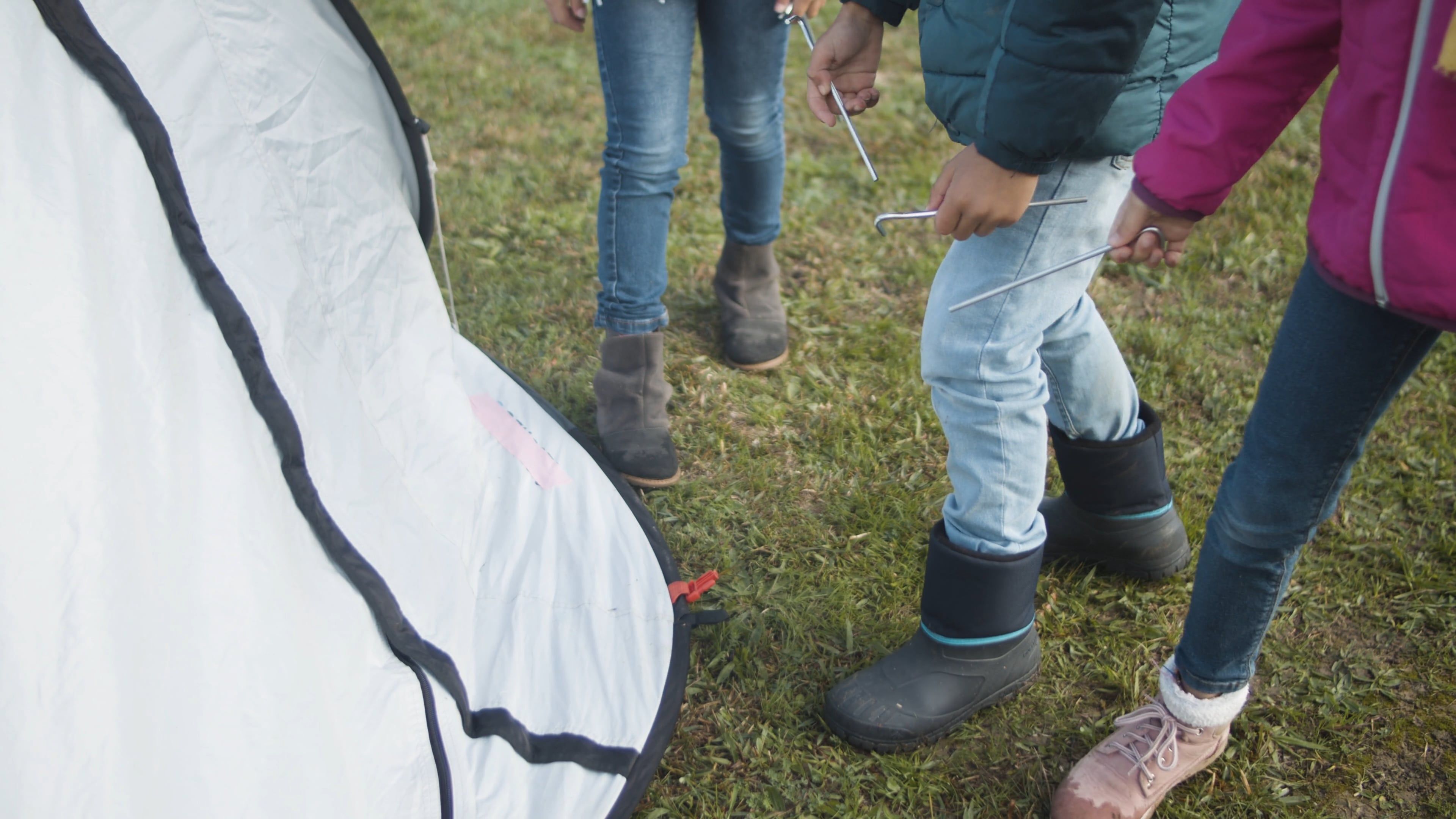 Children Setting Up a Tent · Free Stock Video