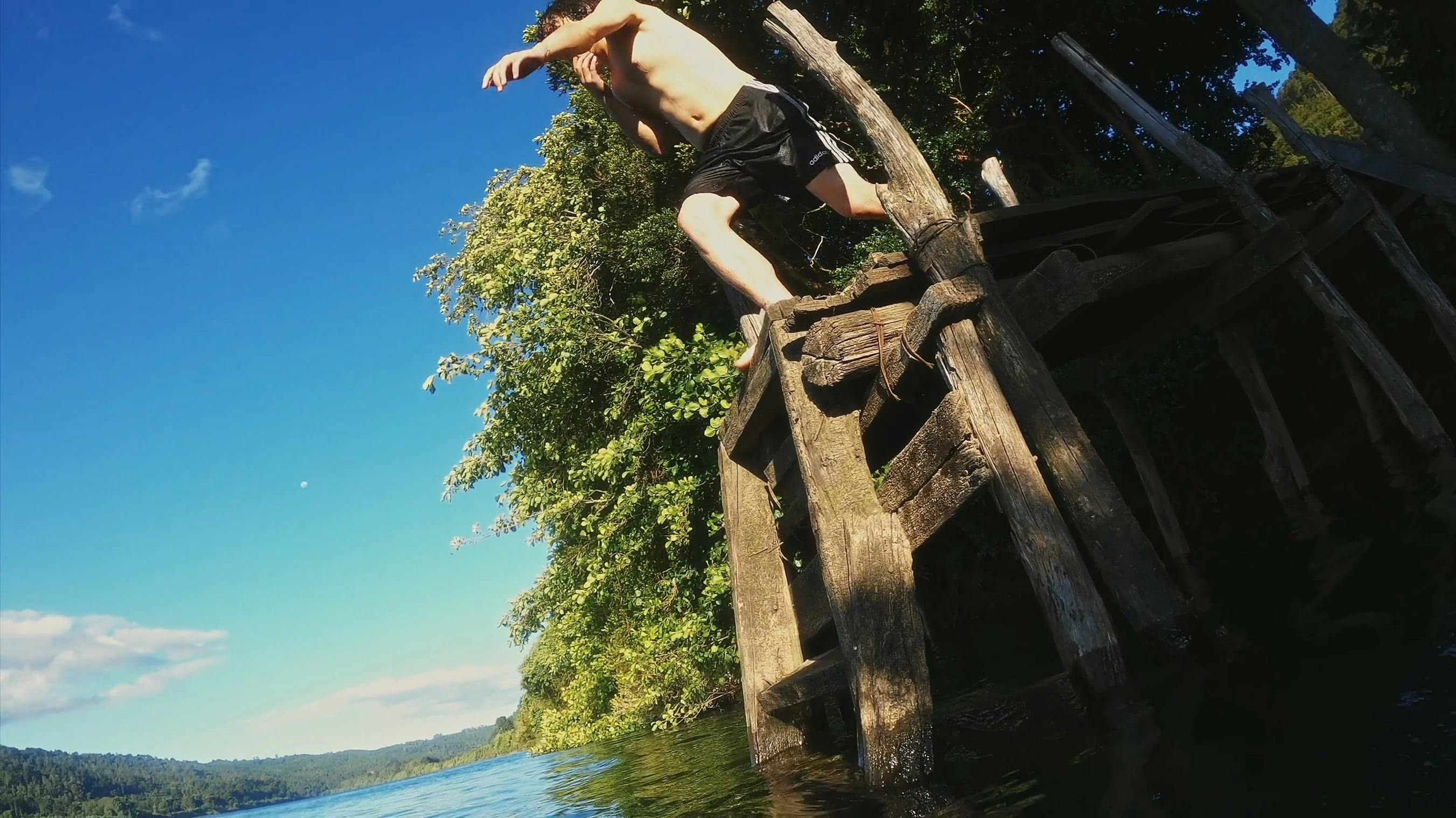 Man Jumping off Waterfalls Free Stock Video Footage, Royalty-Free 4K ...