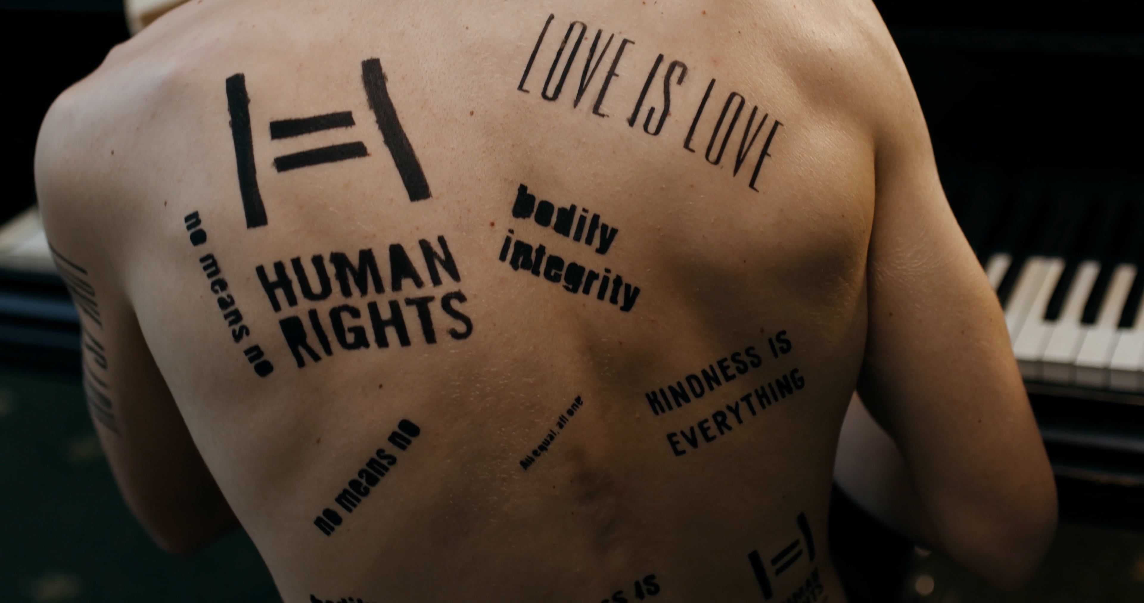 Young Man with Messages Written on his Skin Free Stock Video Footage ...