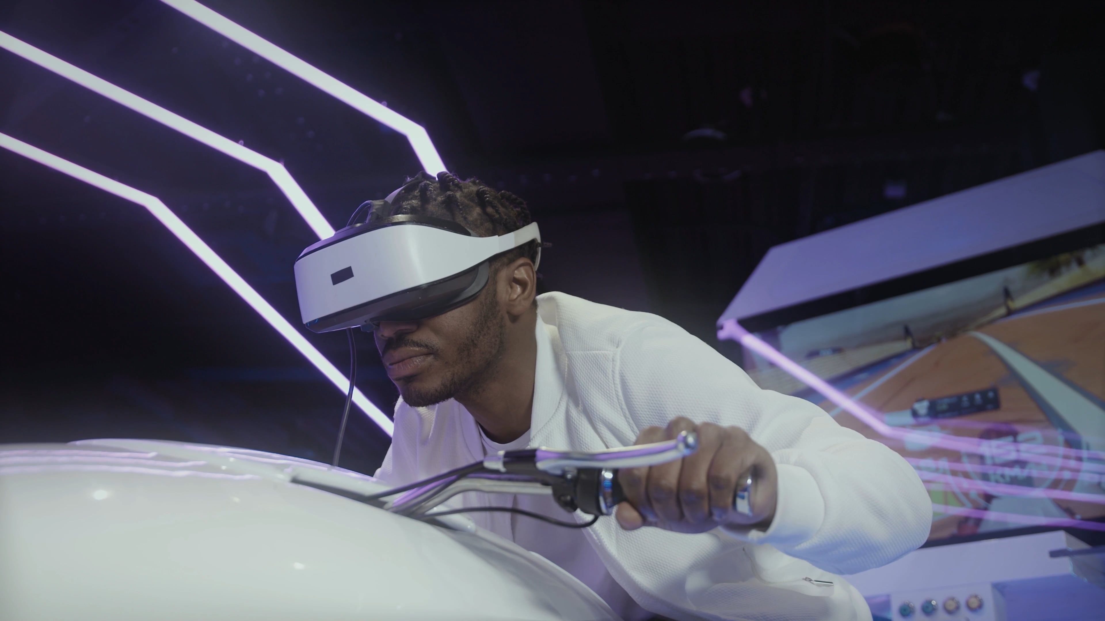Man Riding A Motorcycle Ride While Wearing VR Gear · Free Stock Video
