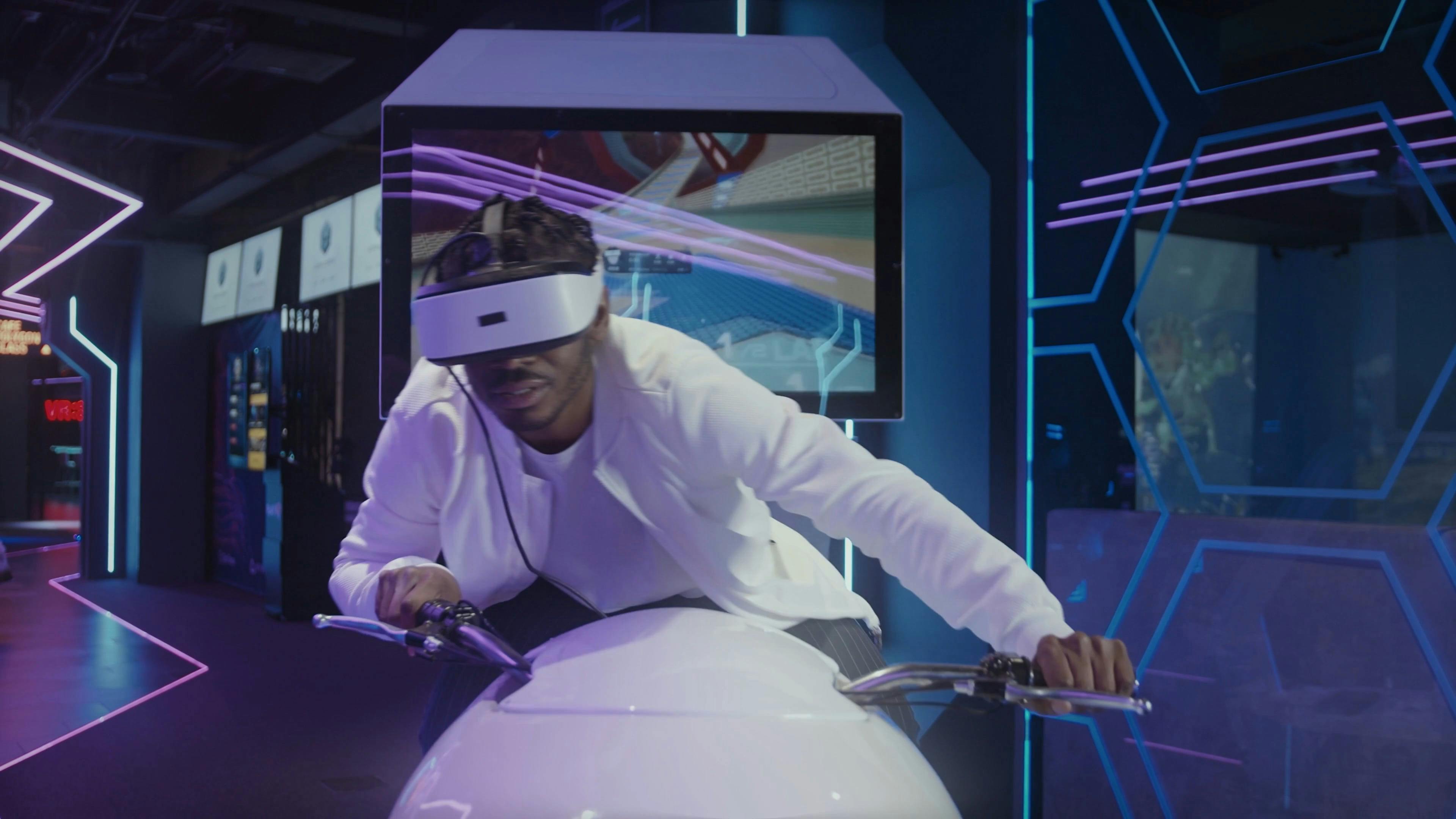 Man Playing VR Arcade Game · Free Stock Video