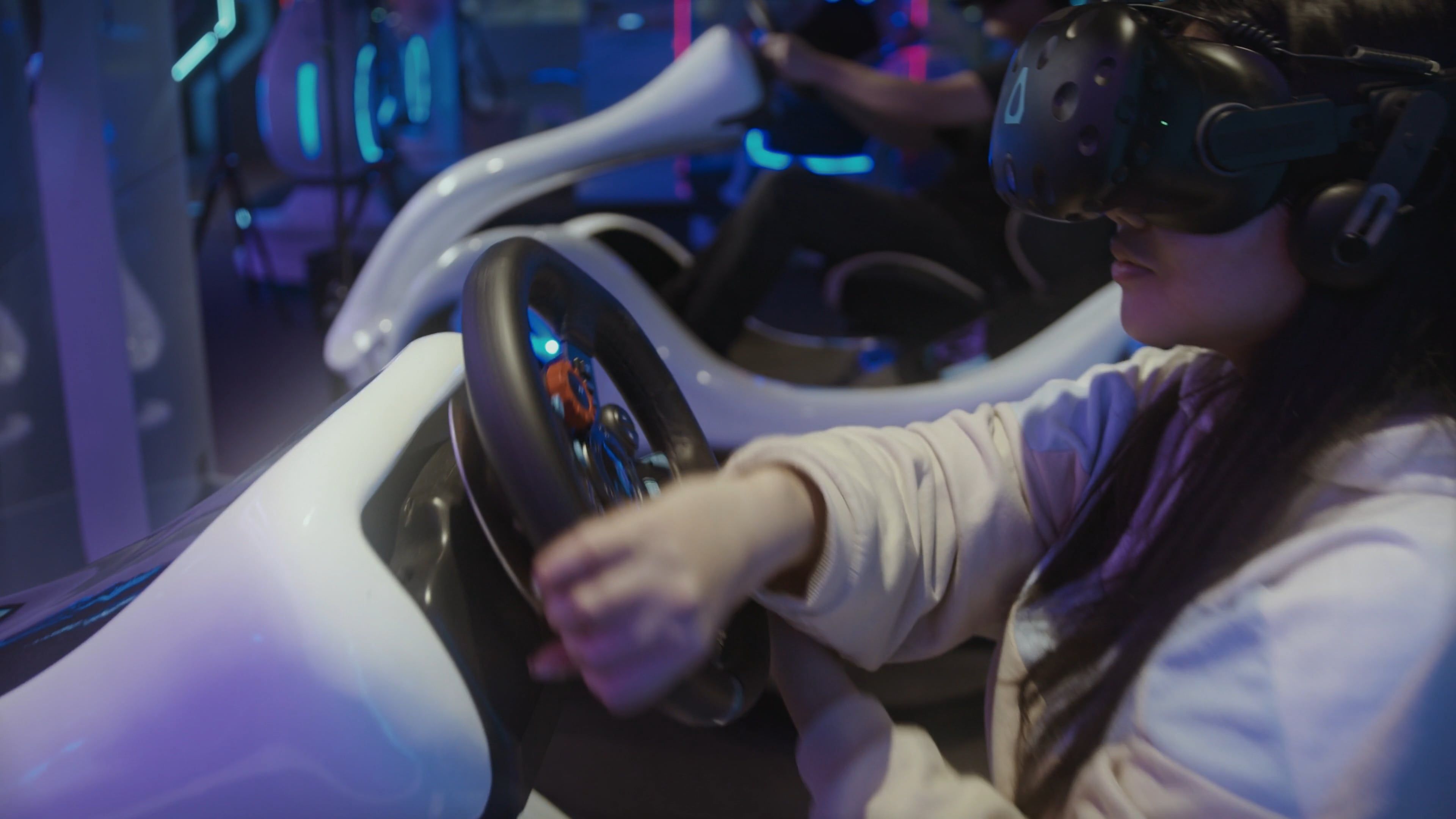 Girl Playing Driving Simulator Free Stock Video Footage, Royalty-Free ...