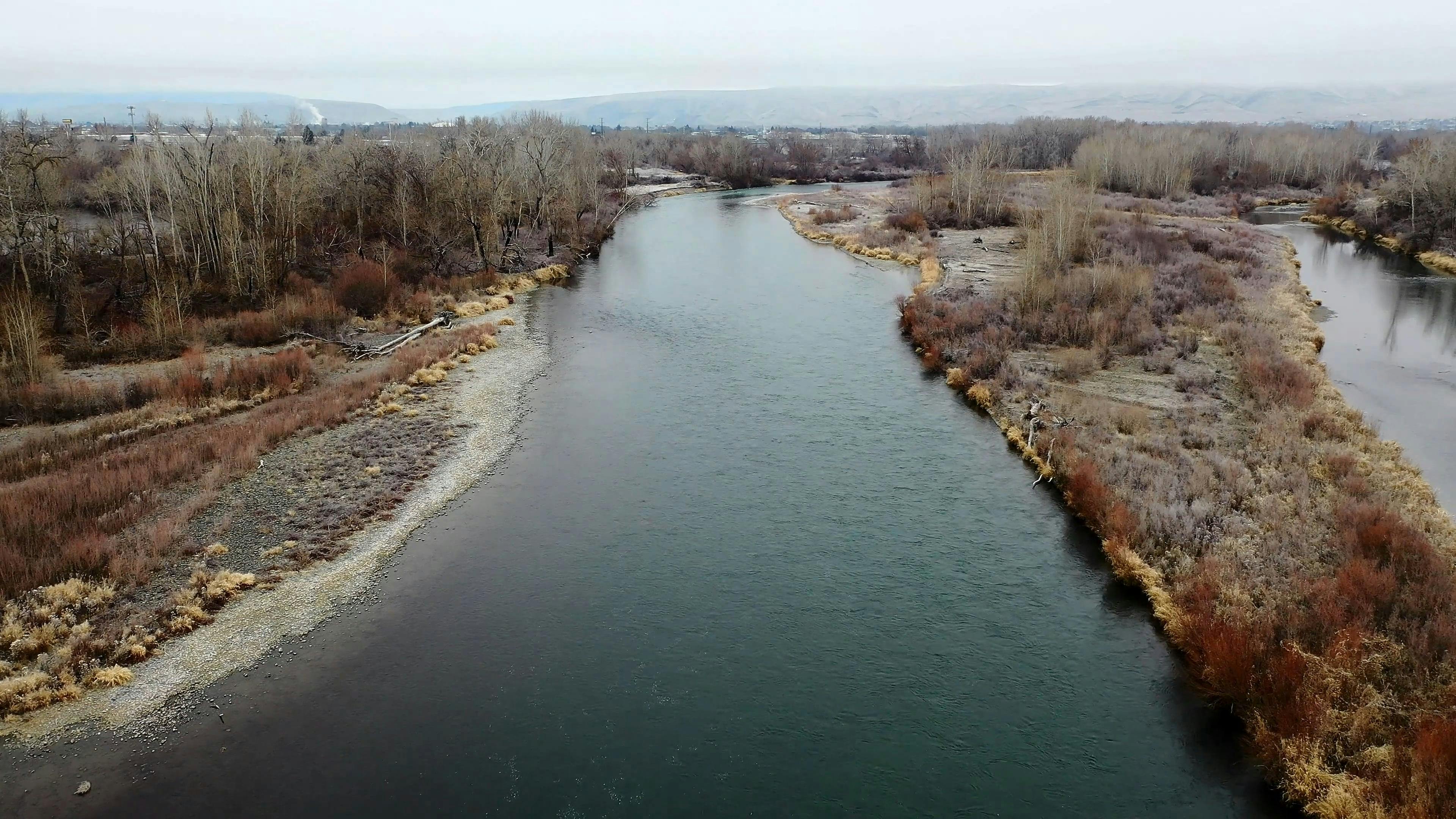 Aerial Shot of a Flowing River · Free Stock Video