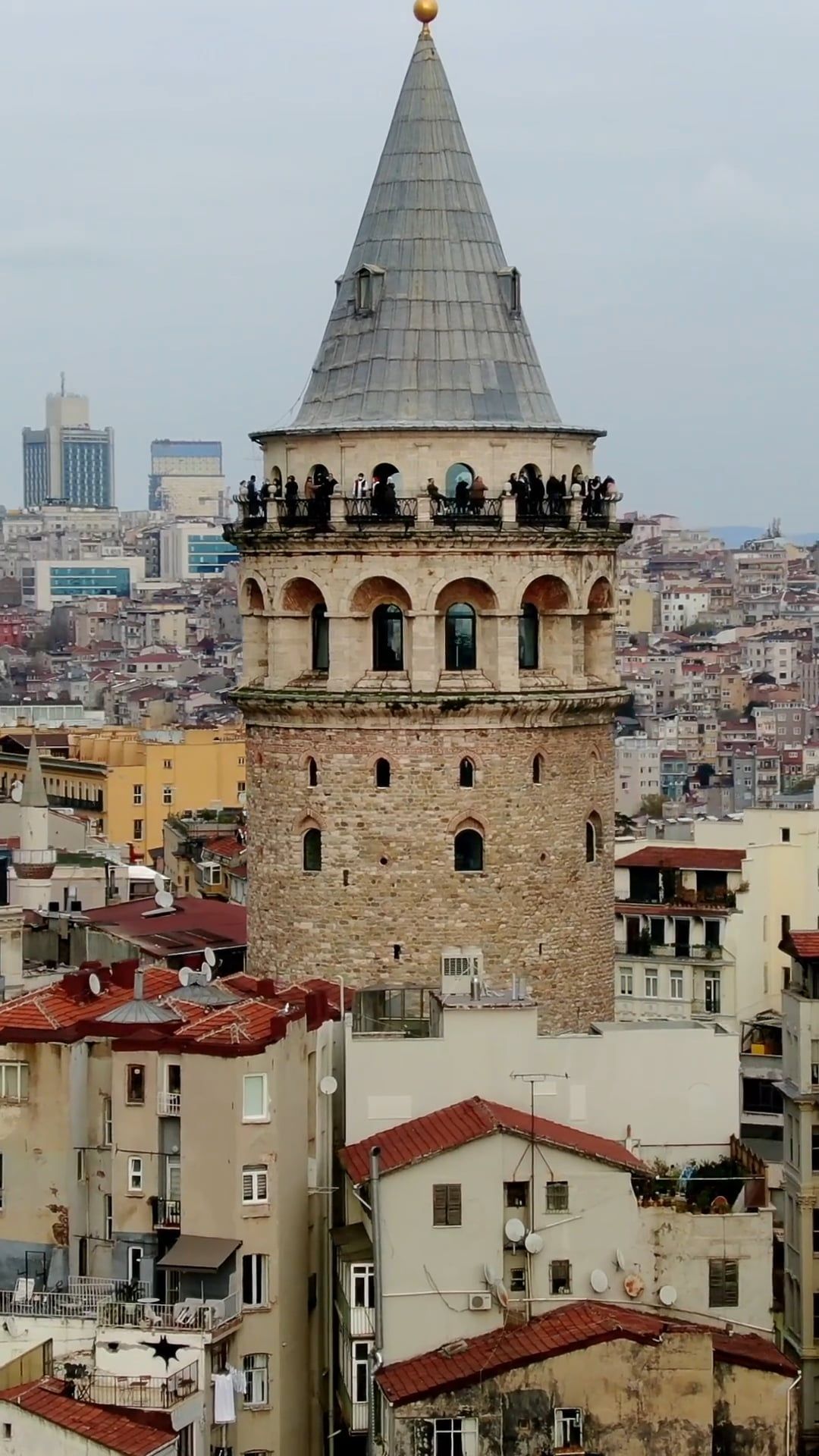 Drone Shot of Galata Tower · Free Stock Video