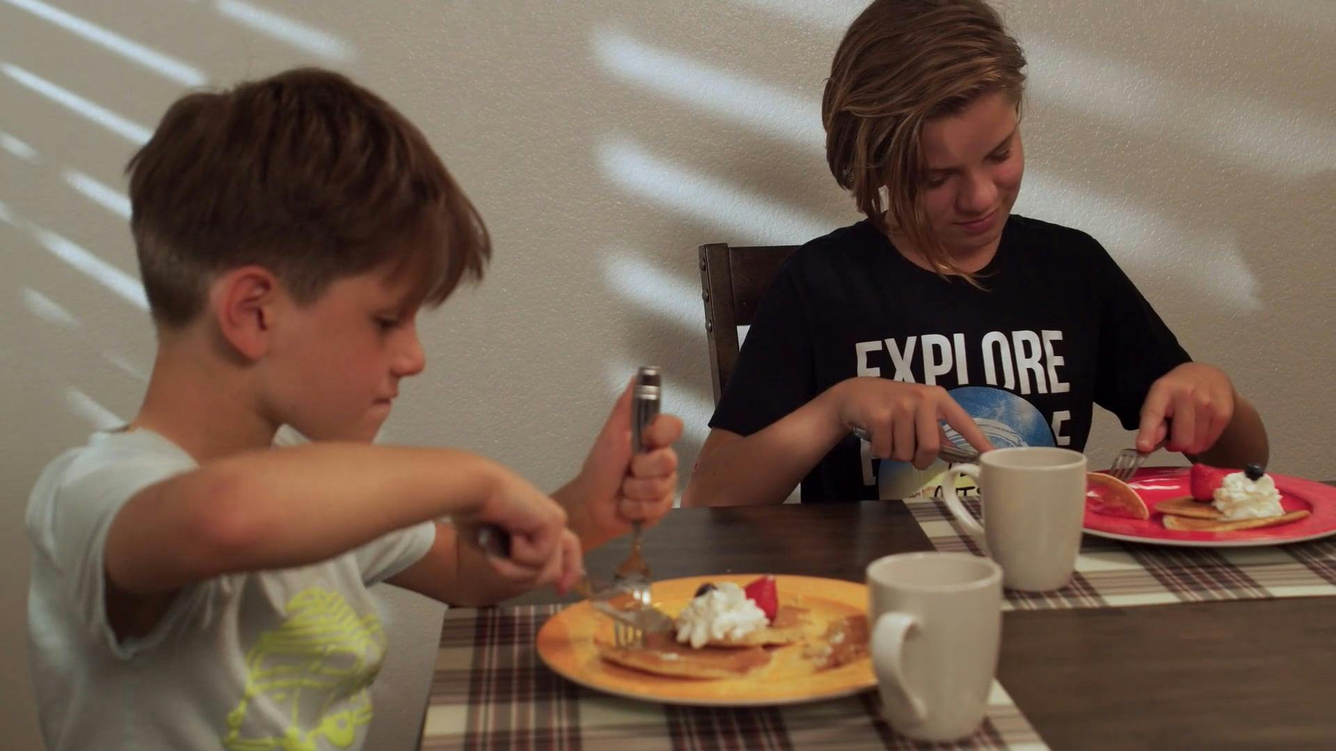 Young Boys Enjoying Breakfast at Home Free Stock Video Footage, Royalty ...