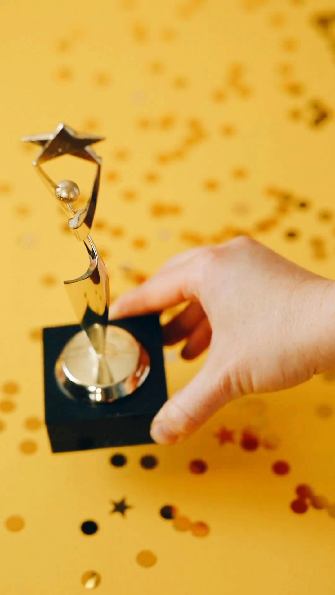 A Close-Up Video Of Two Gold Trophies · Free Stock Video